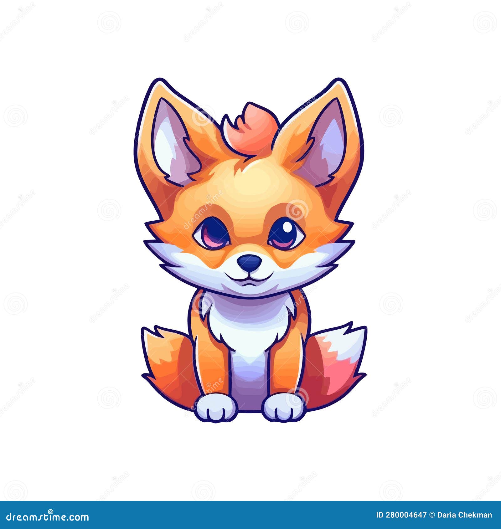 Fox Sign. Fox in Cartoon Bright Style Stock Vector - Illustration of ...