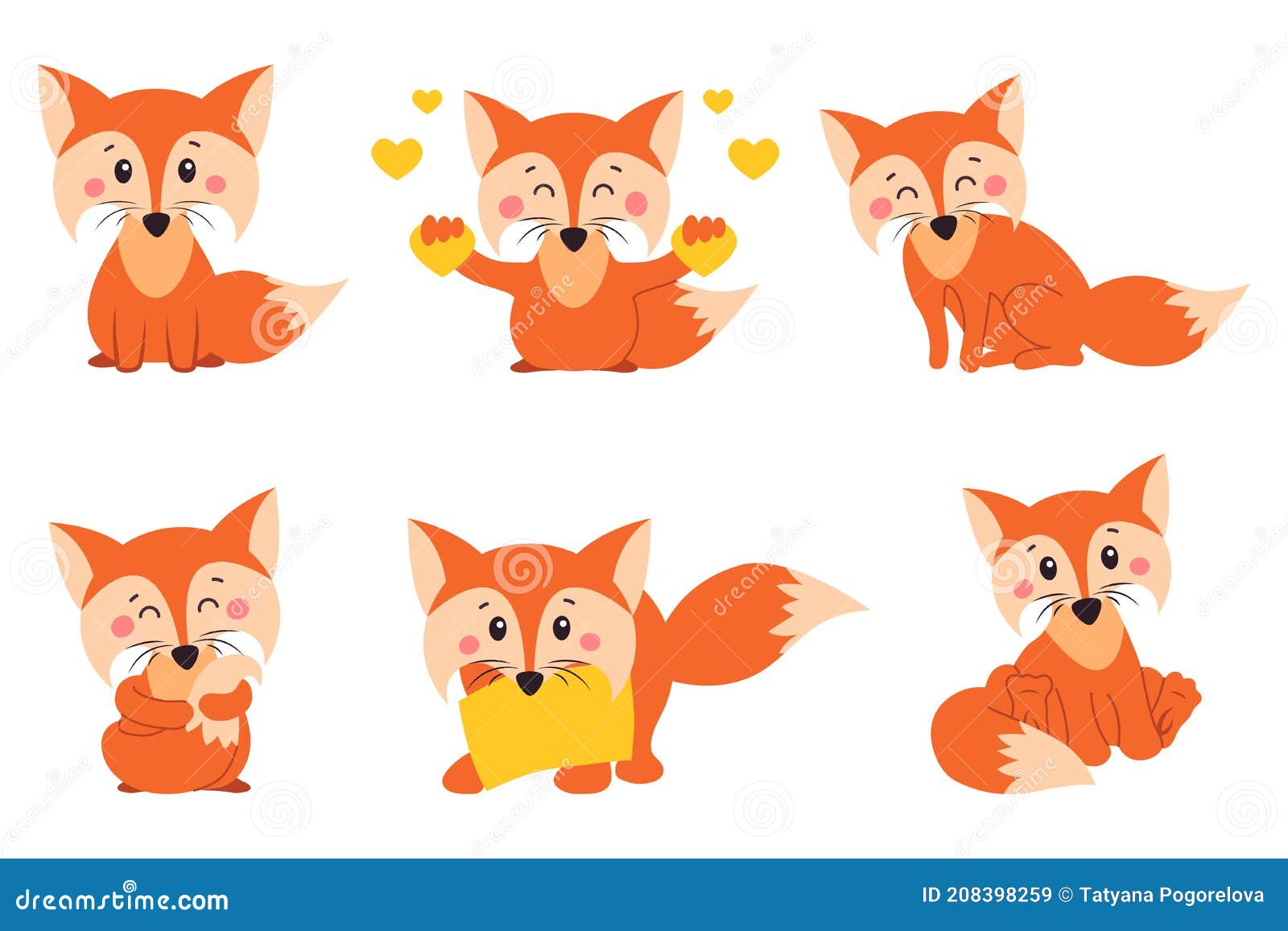 Fox Signs, Illustrations and Elements. Collection of Vector Icons Stock ...