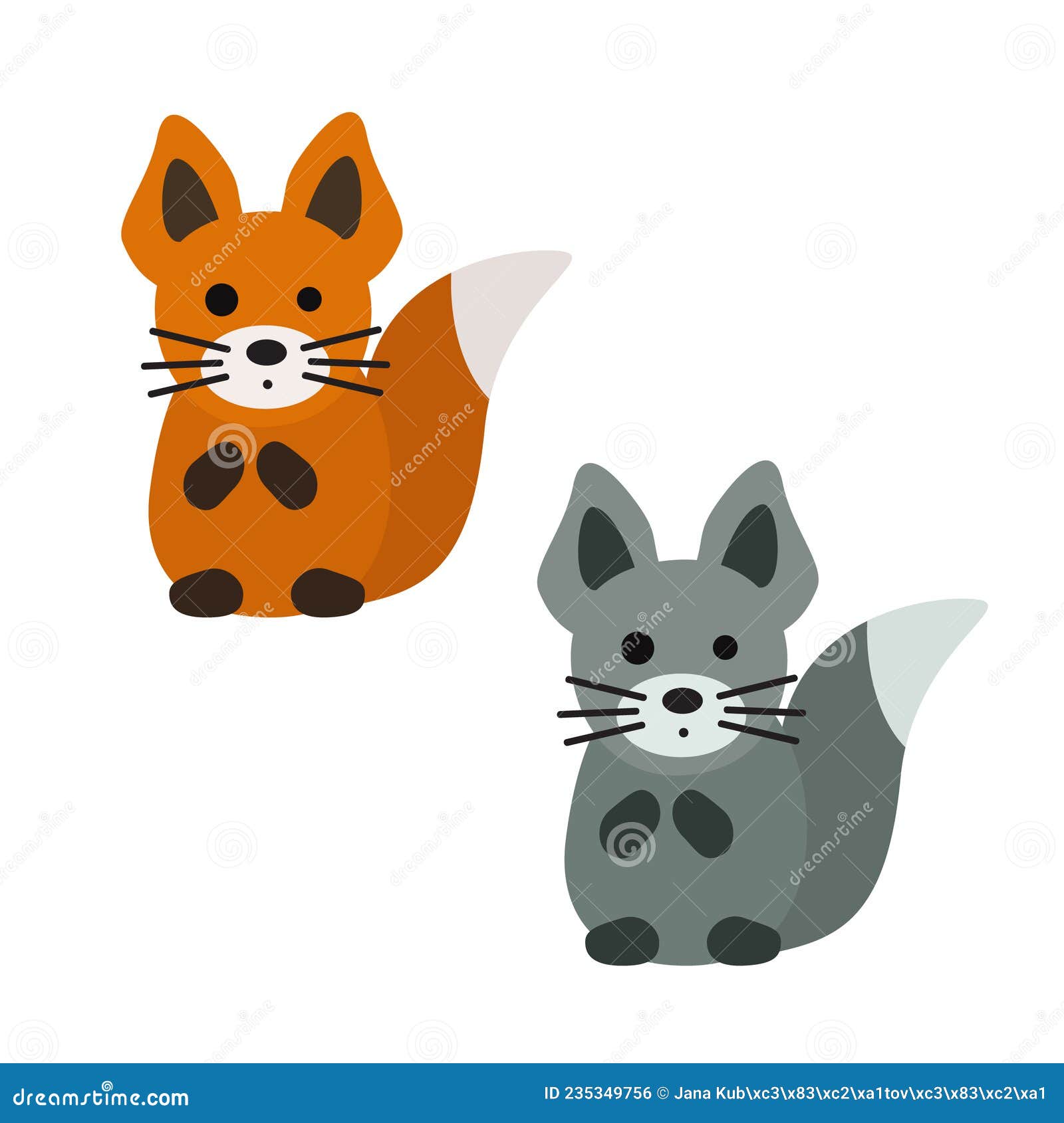 Fox and silver fox stock vector. Illustration of cartoon - 235349756
