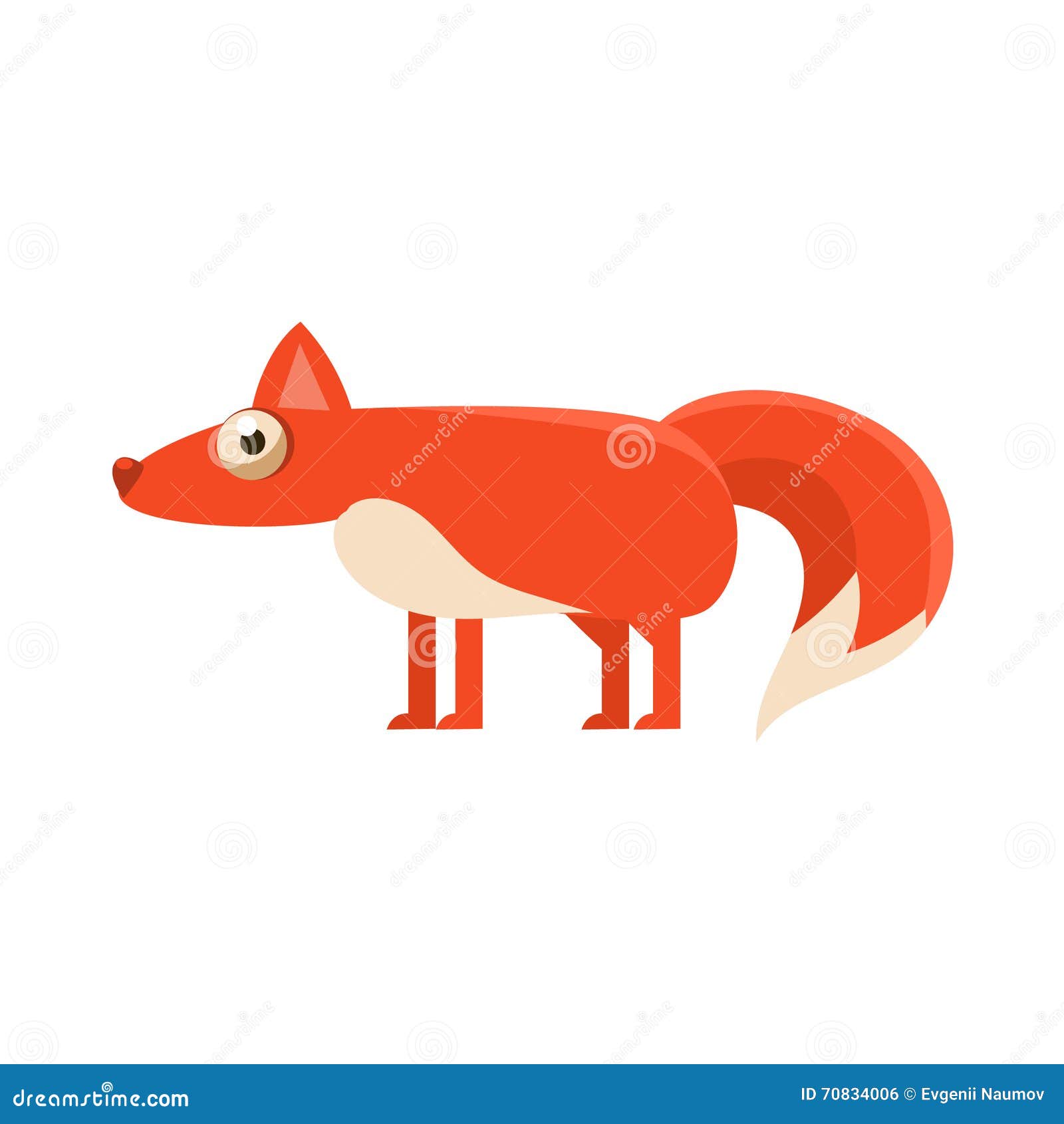 Fox Simplified Cute Illustration Stock Vector - Illustration of flat ...