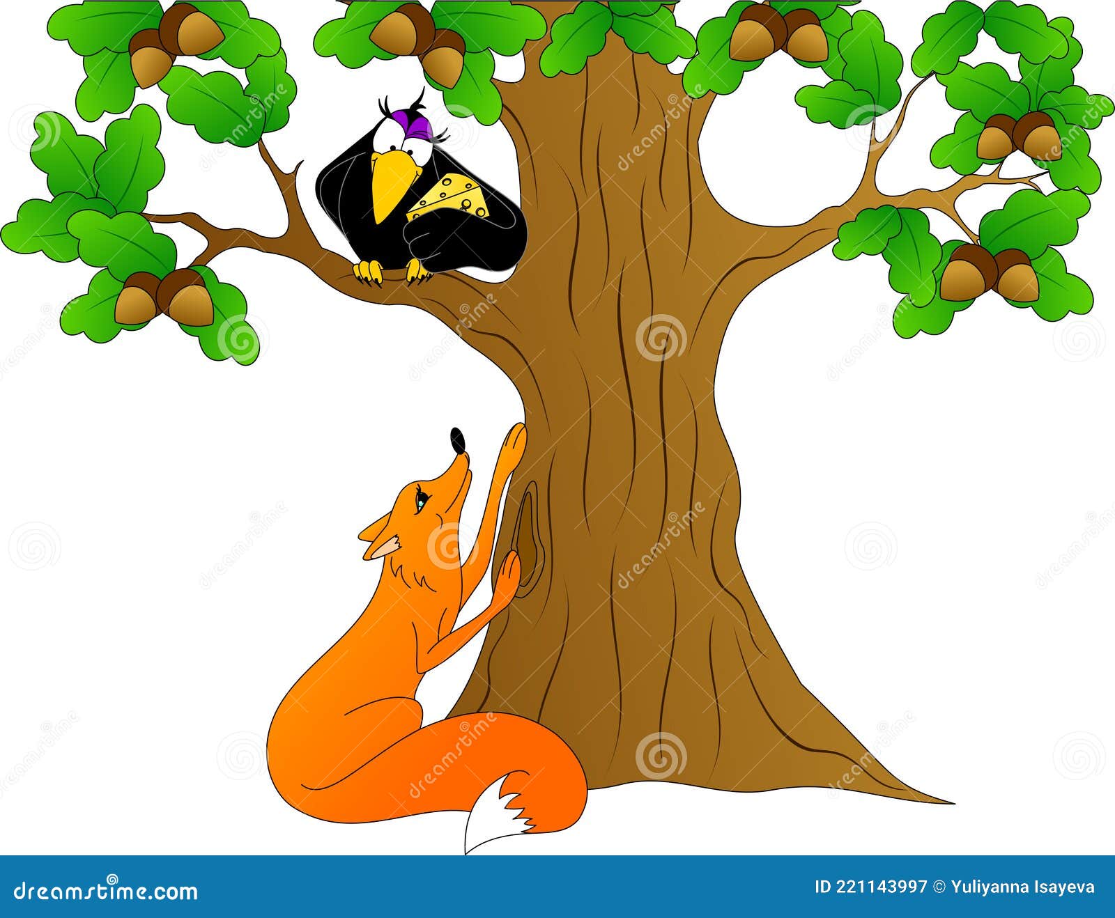 Crow And Cheese Cartoon Vector | CartoonDealer.com #76675021