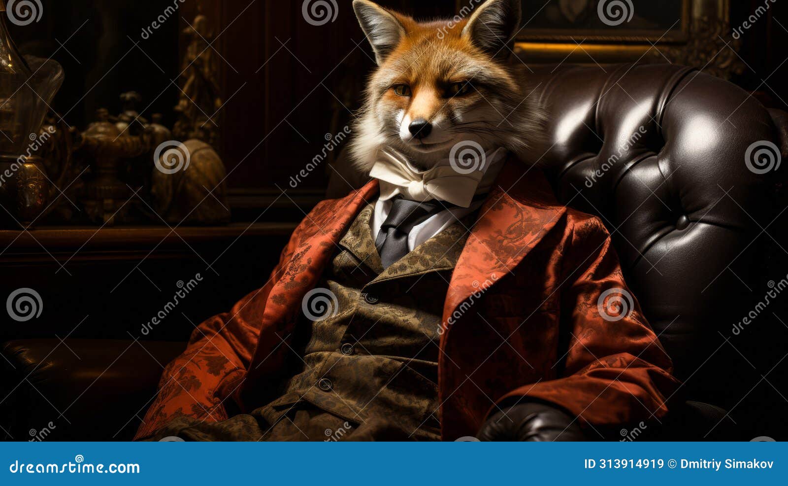 A fox is sitting stock image. Image of background, cute - 313914919