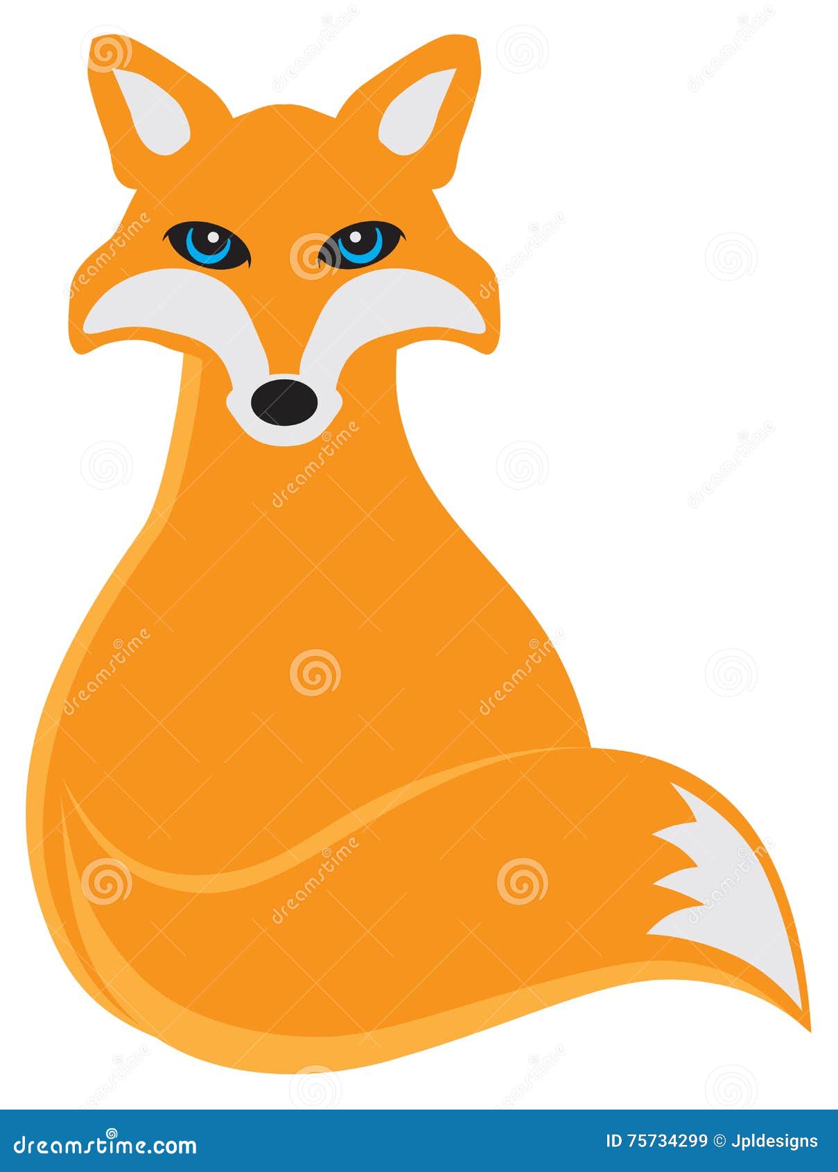 Fox Sitting Vector Illustration Stock Vector - Illustration of color ...