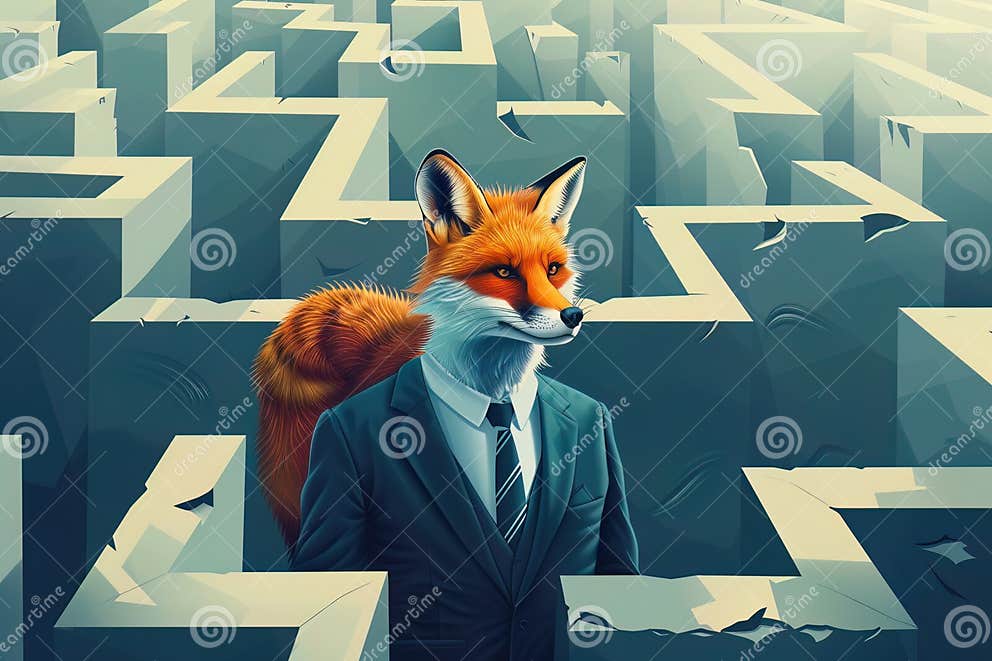 A Fox in a Sleek Modern Office Attire Navigating through a Corporate ... A Fox in a Sleek Modern Office Attire Navigating through a Corporate ...