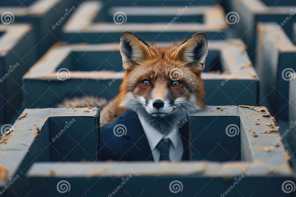 A Fox in a Sleek Modern Office Attire Navigating through a Corporate ... A Fox in a Sleek Modern Office Attire Navigating through a Corporate ...