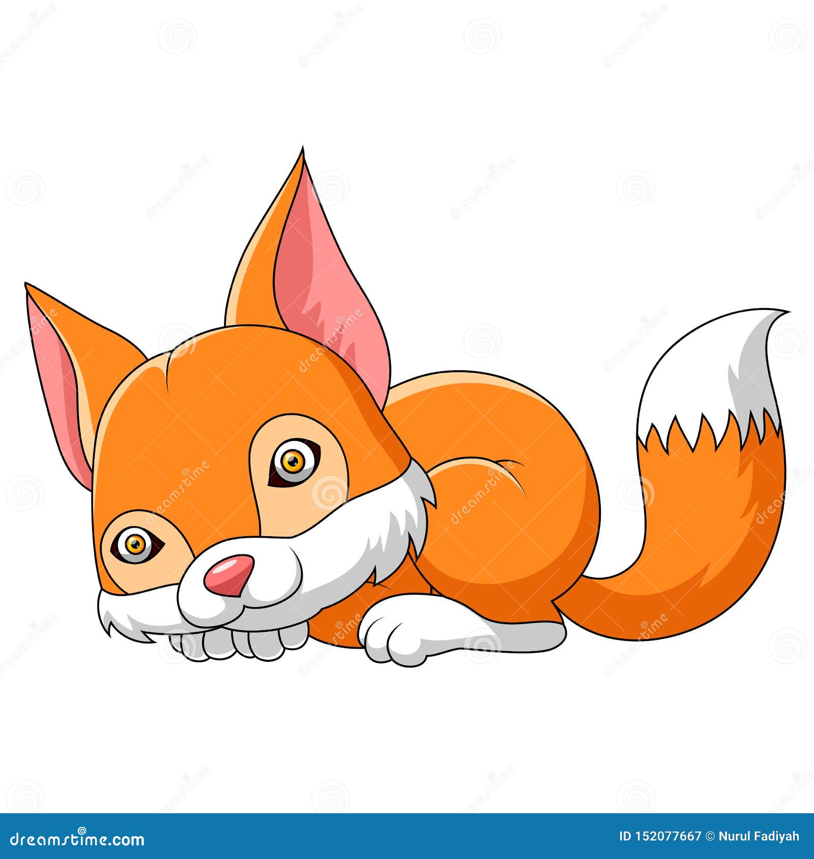 Fox sleeping cartoon stock vector. Illustration of friendly - 152077667