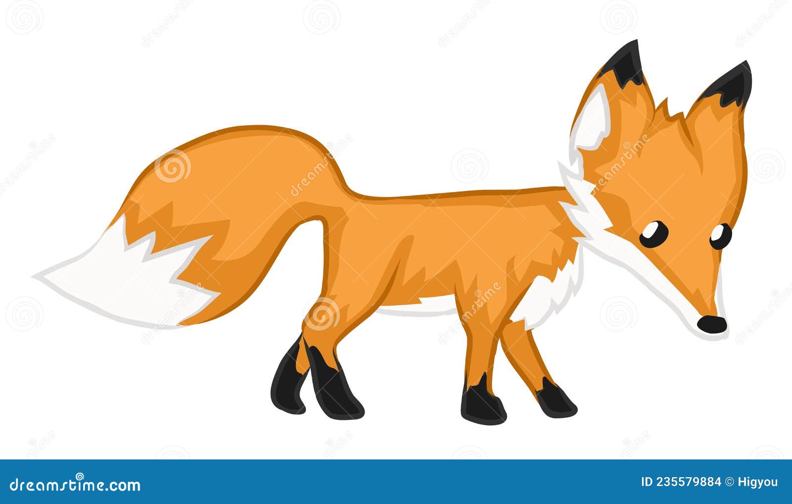 Fox Small Cartoon stock vector. Illustration of animal - 235579884