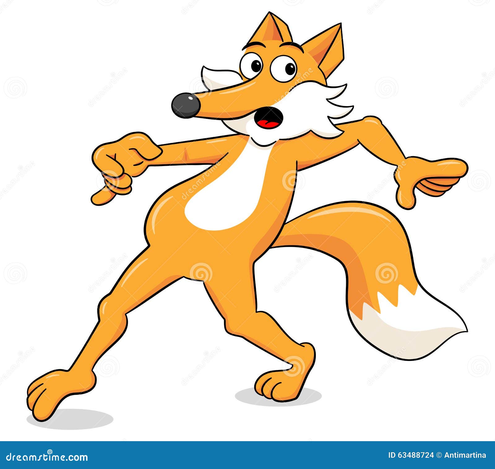 Fox is sneaking away stock vector. Illustration of isolated - 63488724