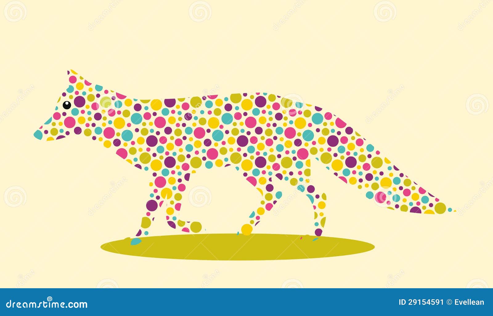 Fox Spotted stock vector. Illustration of green, multi - 29154591
