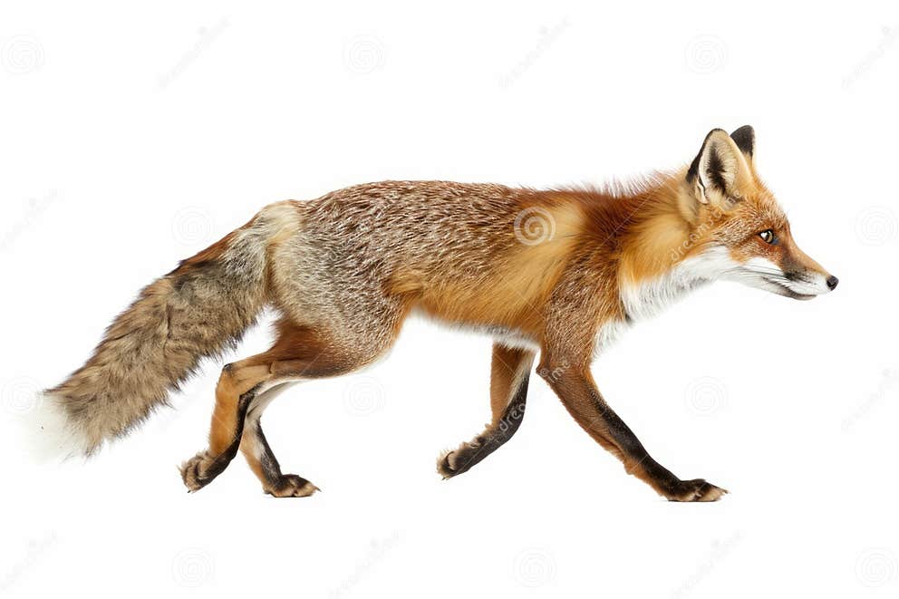 A Fox Sprinting in Full Motion Stock Illustration - Illustration of ...