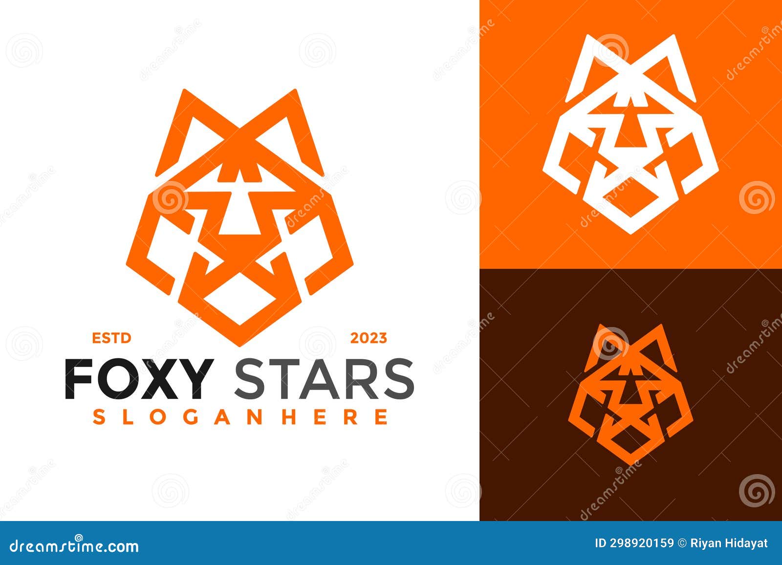 Fox Star Logo Design Vector Symbol Icon Illustration Stock Vector ...