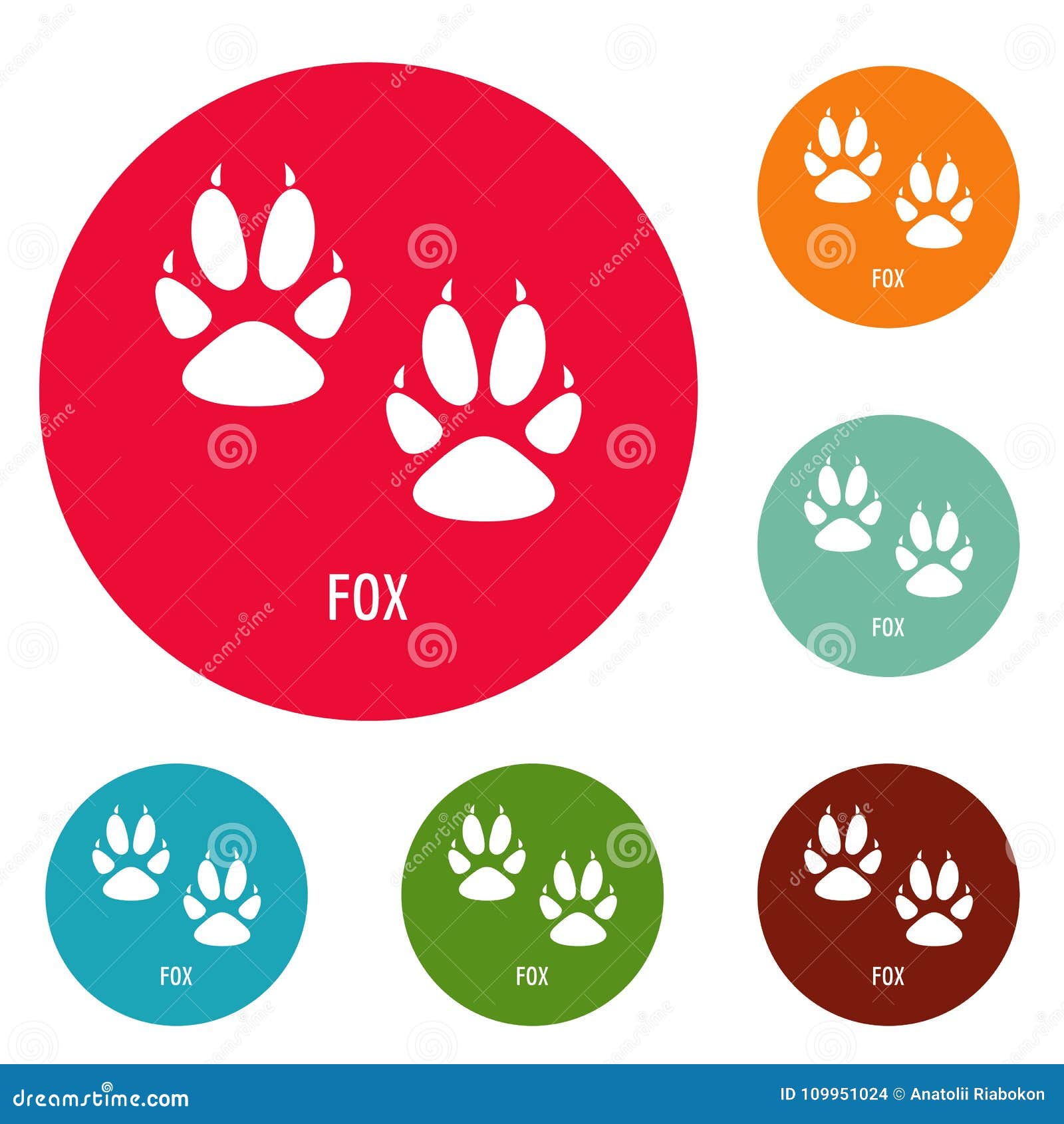 Fox Step Icons Circle Set Vector Stock Vector - Illustration of sign ...