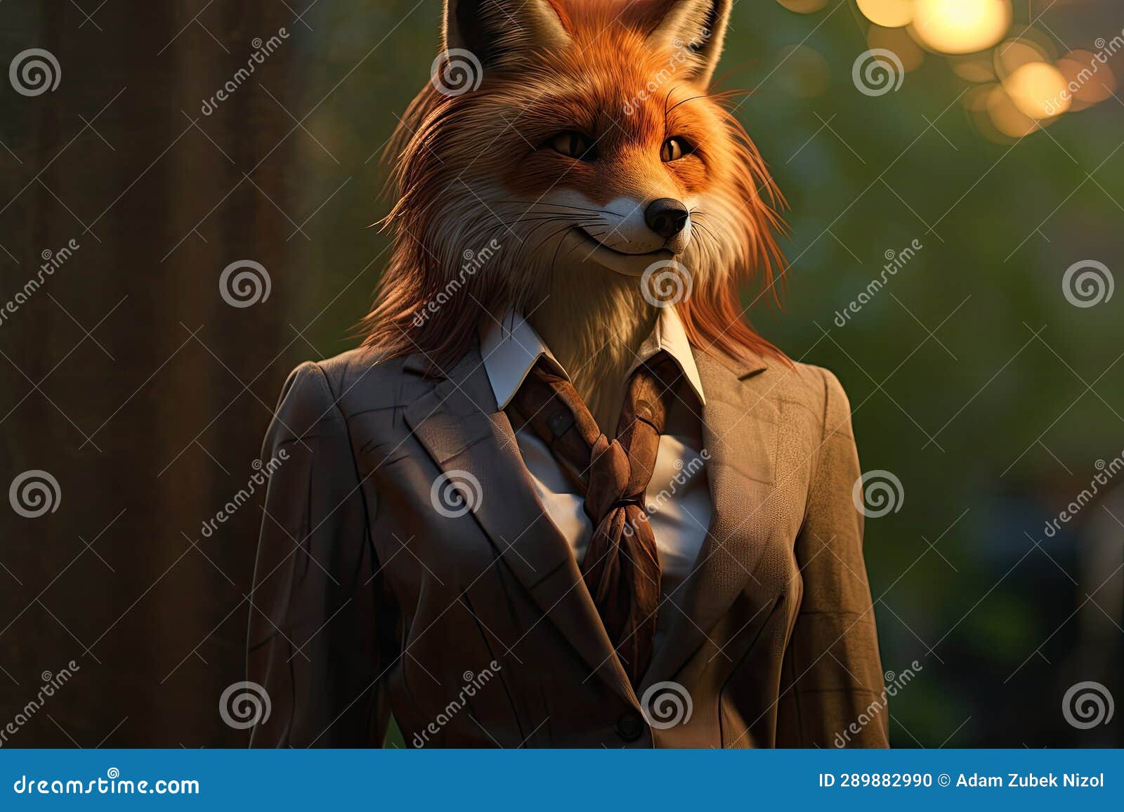 A fox in a suit stock illustration. Illustration of animal - 289882990