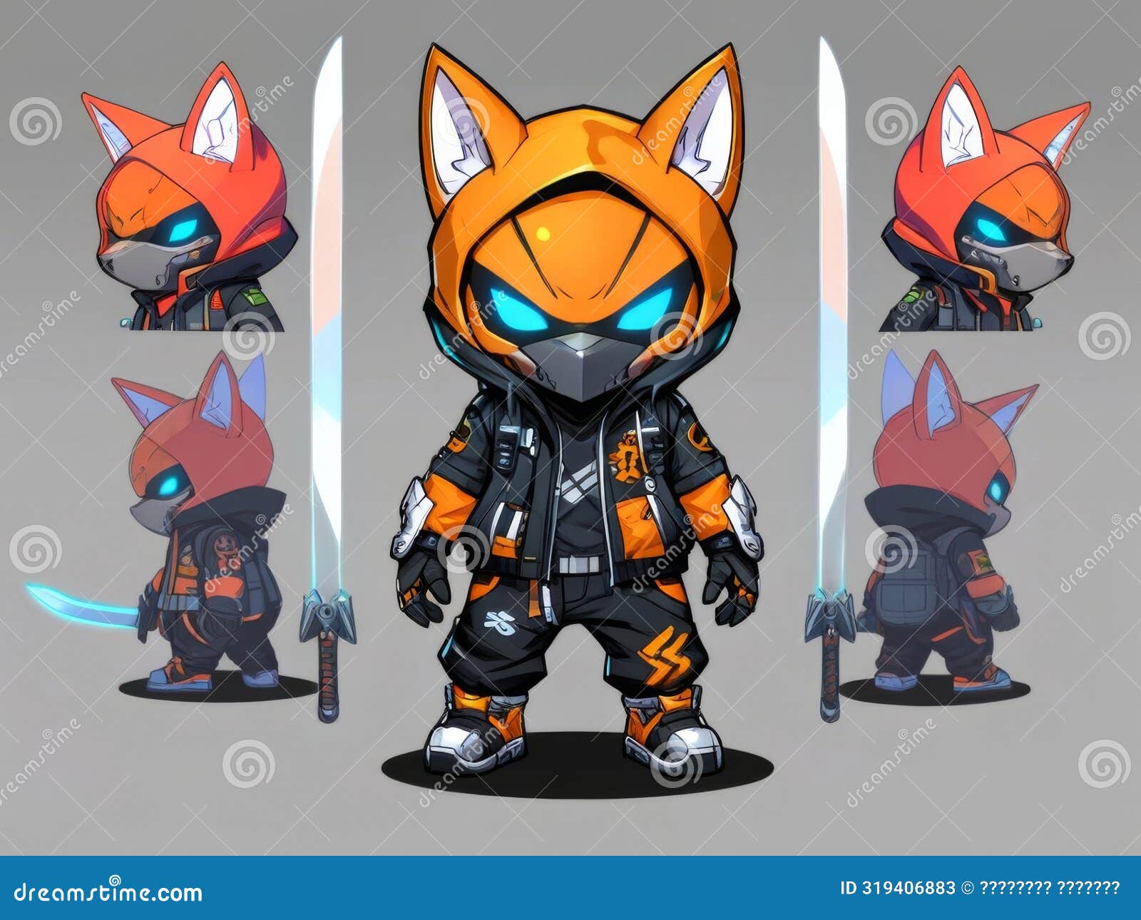 Fox Superhero, in Ninja Costume, in Drawing Style Stock Illustration ...