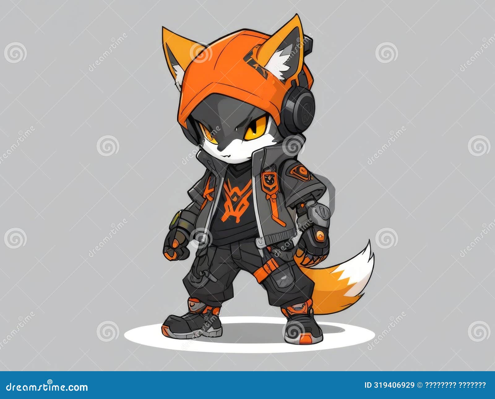 Fox Superhero, in Ninja Costume, in Drawing Style Stock Illustration ...