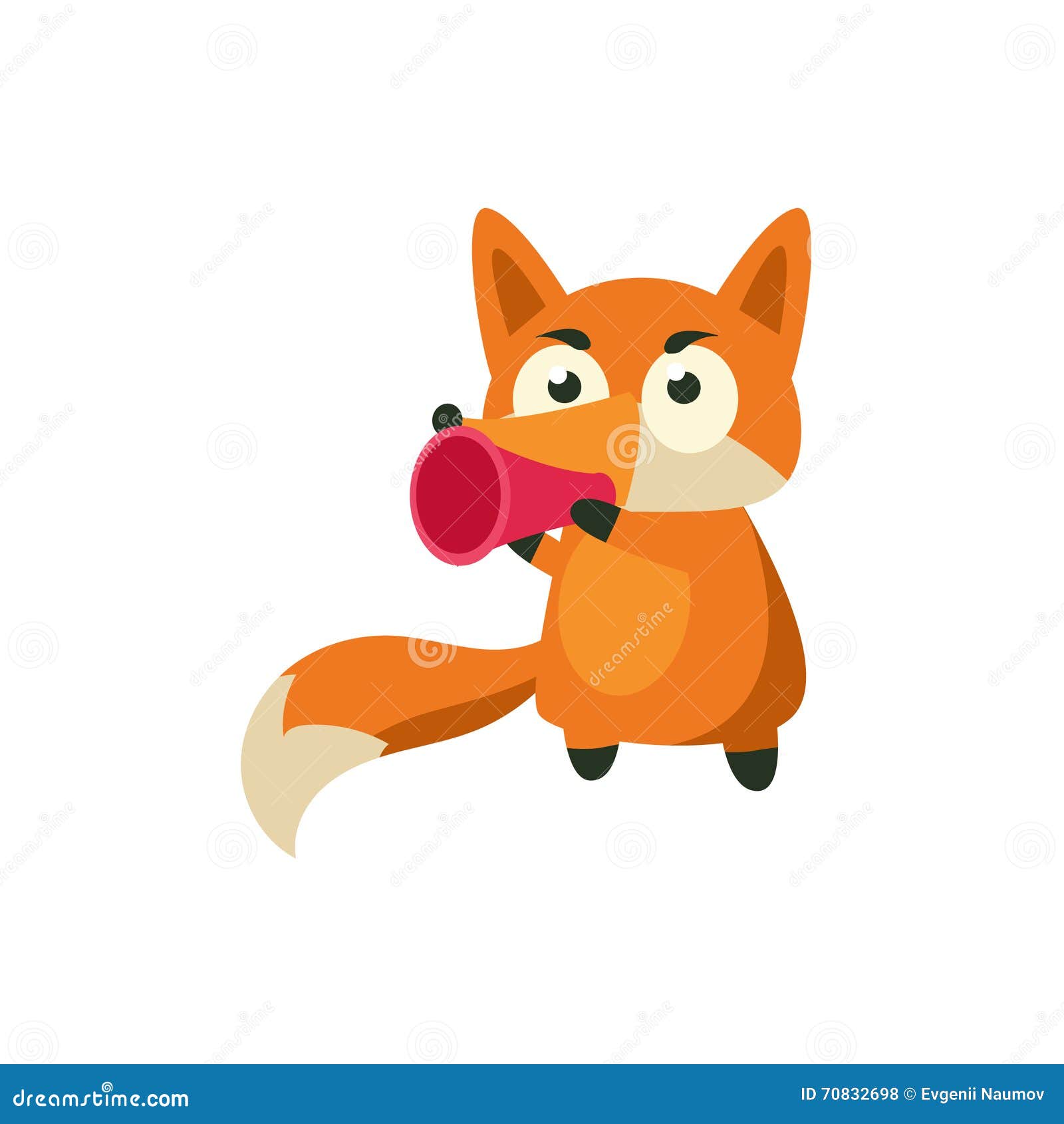 Fox Talking in Megaphone stock vector. Illustration of activity - 70832698