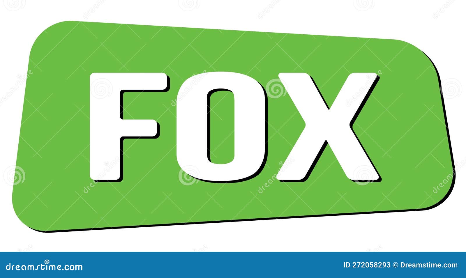 FOX Text on Green Trapeze Stamp Sign Stock Illustration - Illustration ...