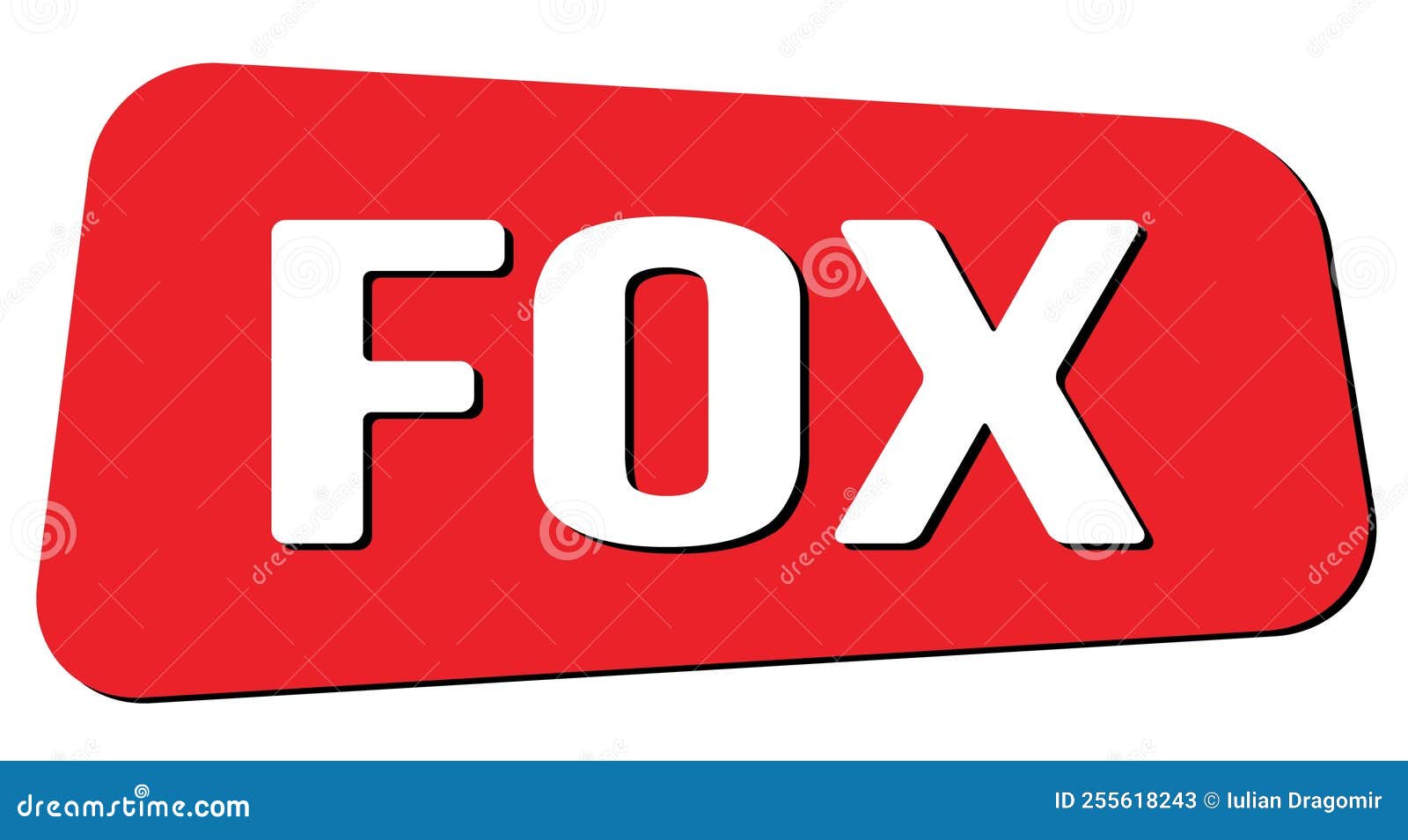 FOX Text on Red Trapeze Stamp Sign Stock Illustration - Illustration of ...