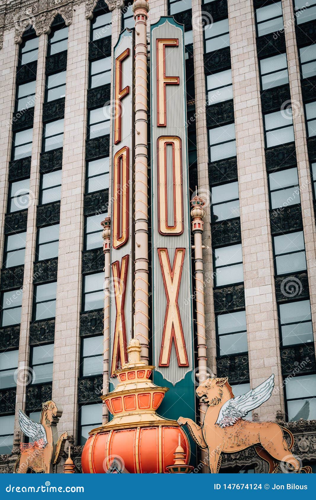 The Fox Theater, in Detroit, Michigan Editorial Stock Image - Image of ...