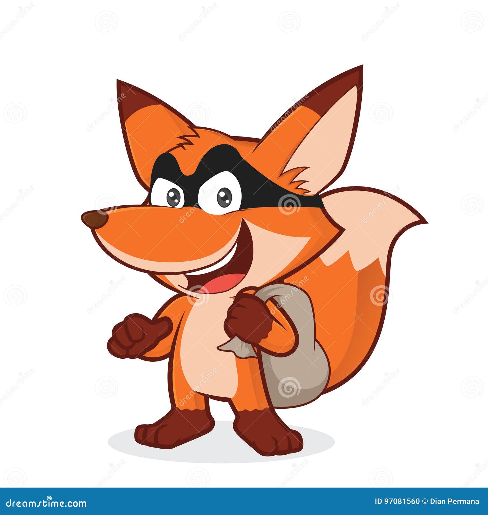 Fox thief stock vector. Illustration of stealing, clipart - 97081560