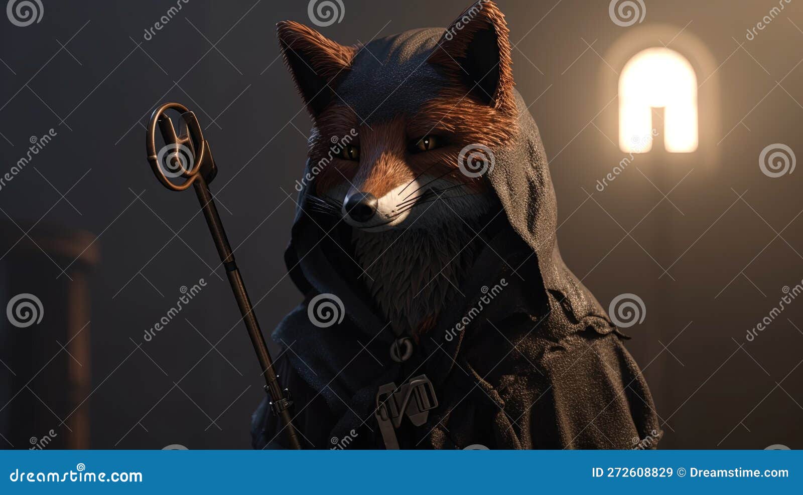Fox Thief, Digital Art Illustration, Generative AI Stock Illustration ...