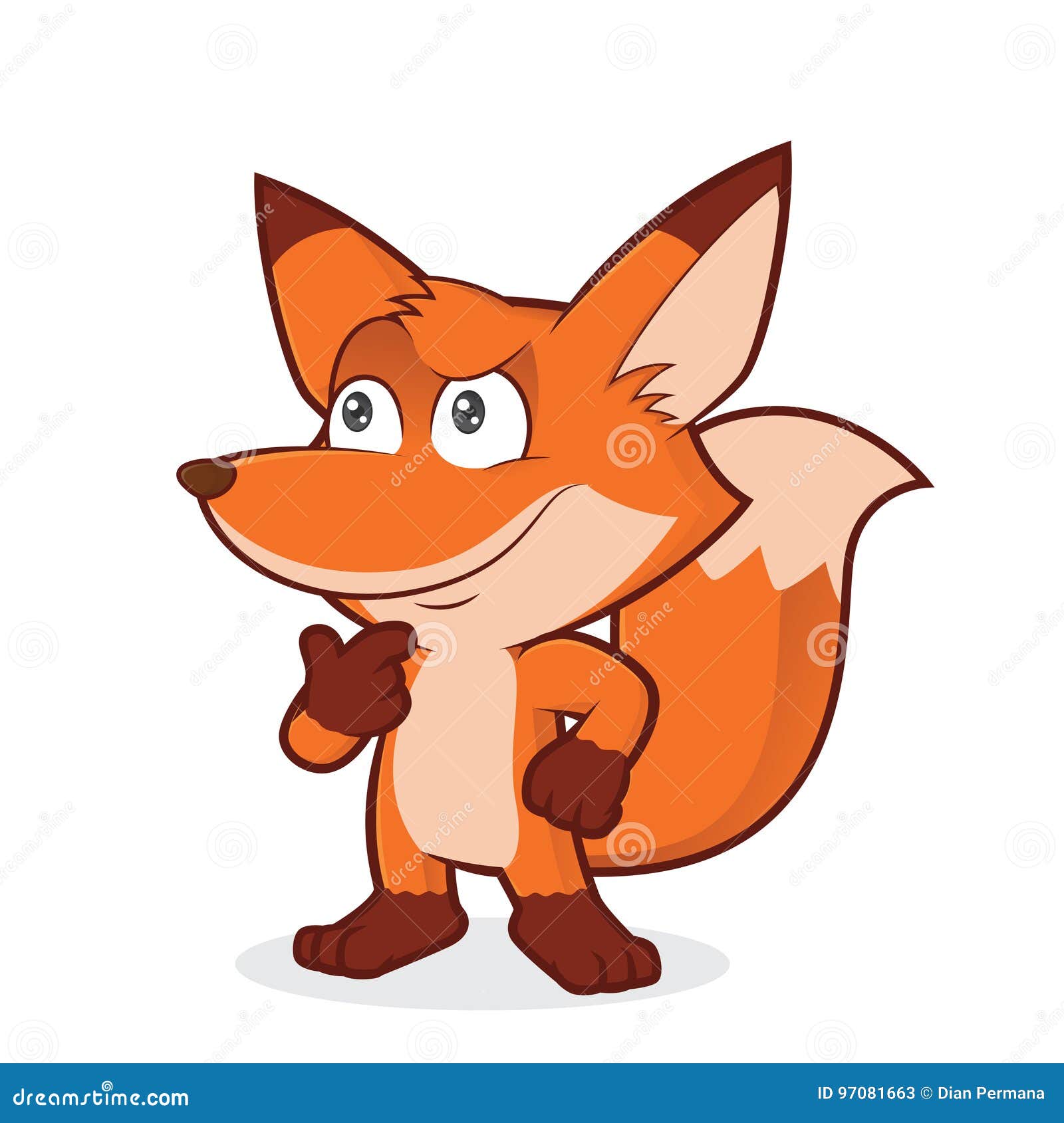 Fox thinking stock vector. Illustration of doubt, foxy - 97081663