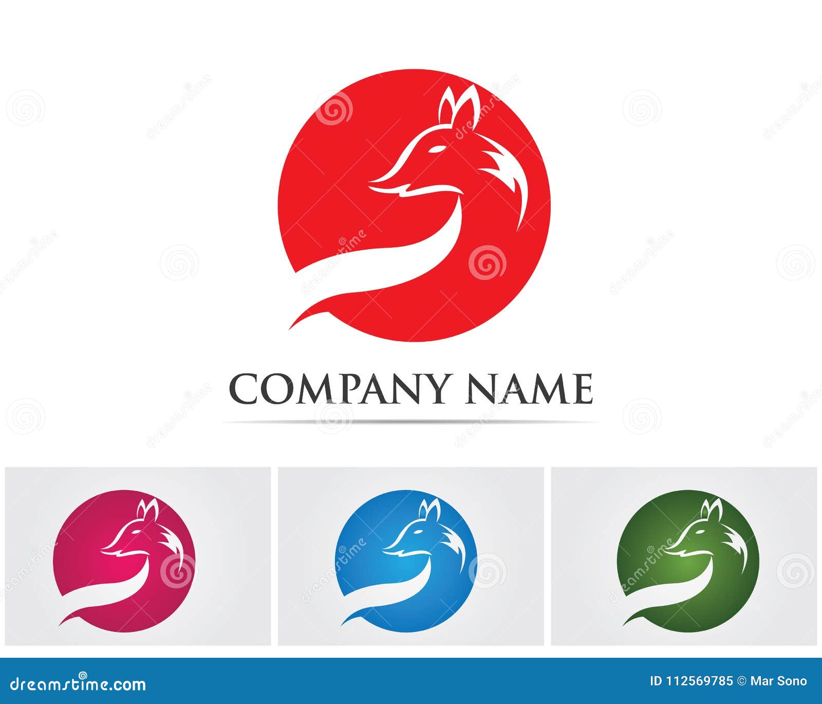 Fox-Tierhauptlogo Und -symbole Vector Schablone Vektor Abbildung ...