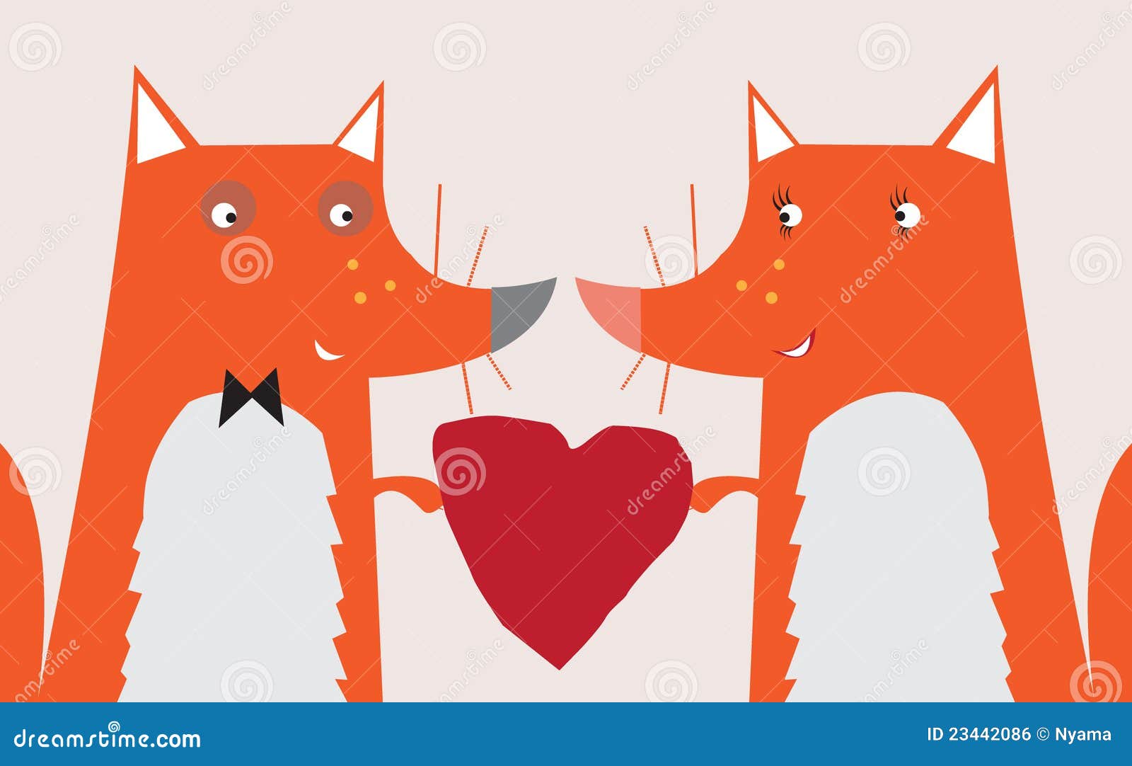 Fox Valentine Heart stock illustration. Illustration of valentines ...