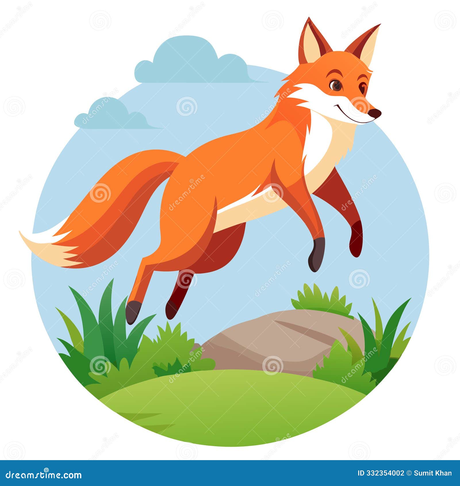 Fox in Various Poses - Vector Illustration of Different Fox Poses for ...