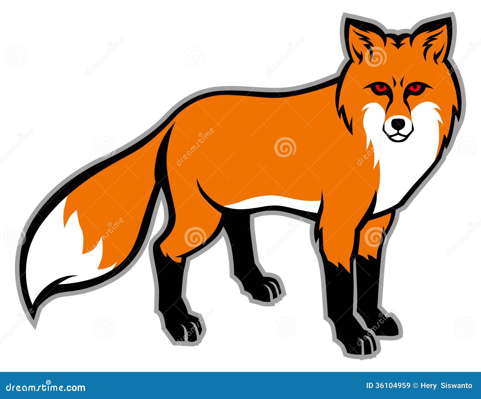 Fox stock vector. Illustration of white, cartoon, mammal - 36104959