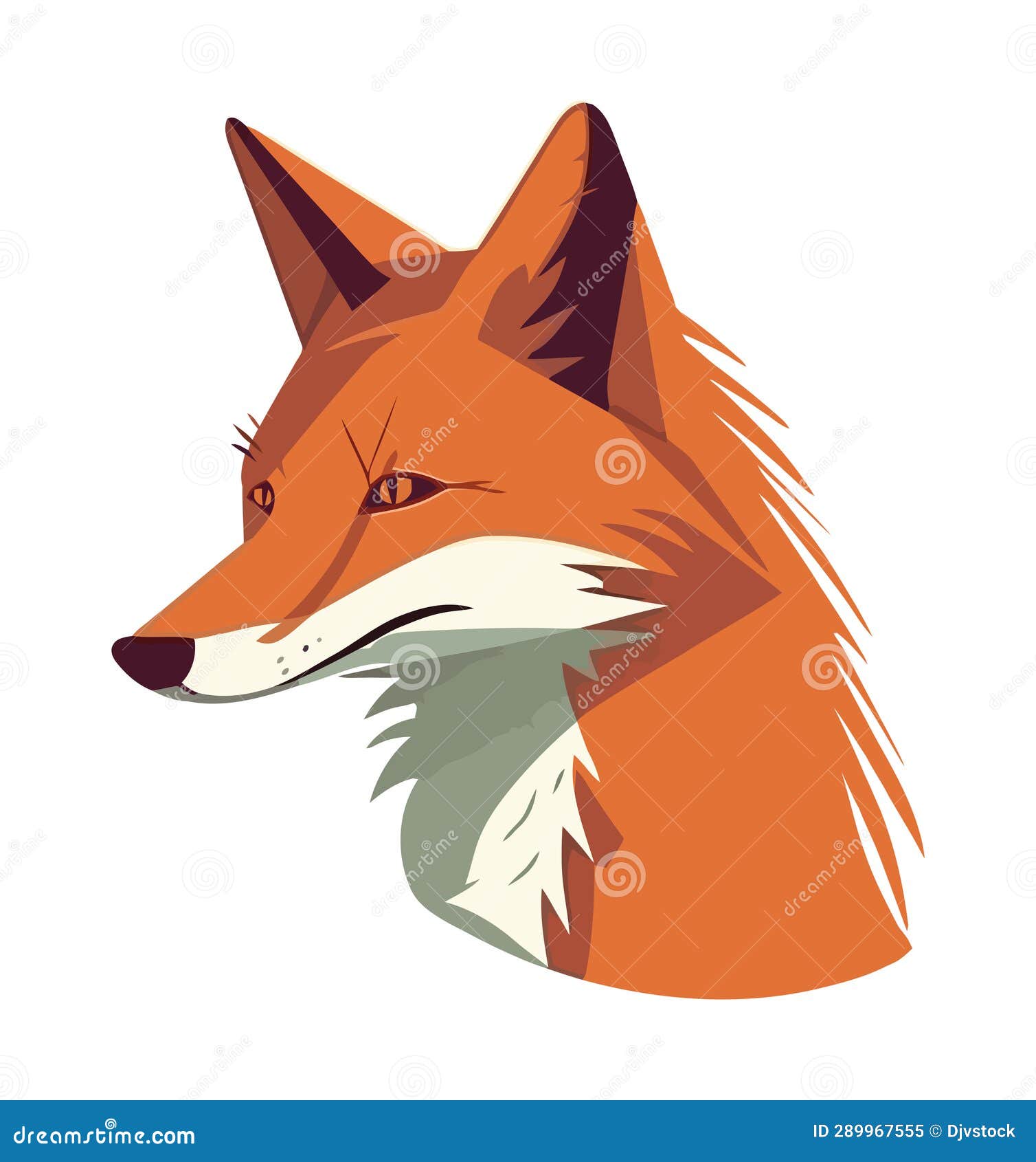 Fox vector icon stock illustration. Illustration of drawing - 289967555