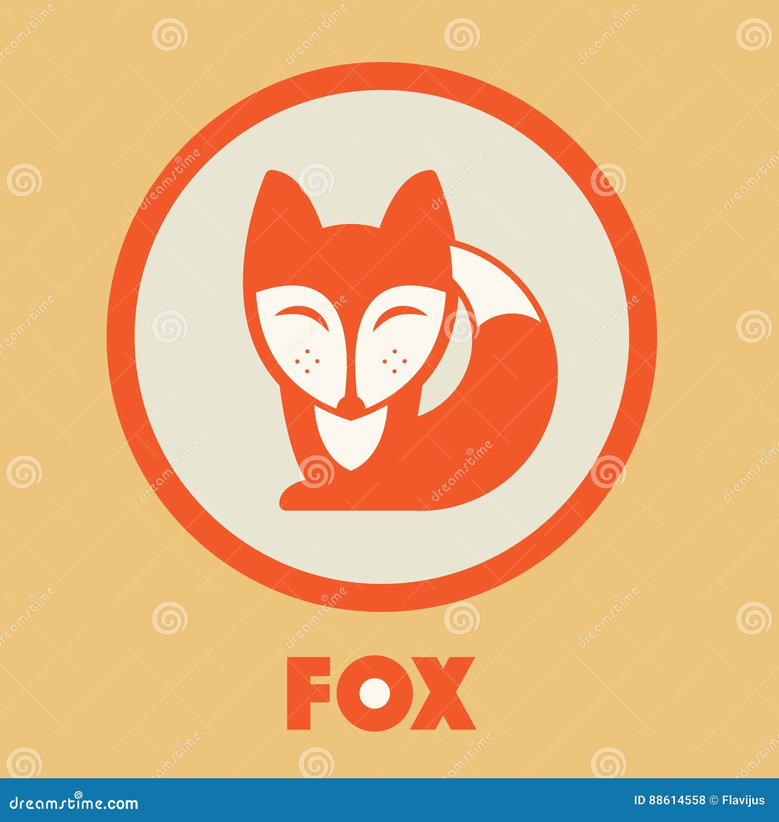 Fox Vector Icon. Fox Design. Fox Flat Stock Vector - Illustration of ...