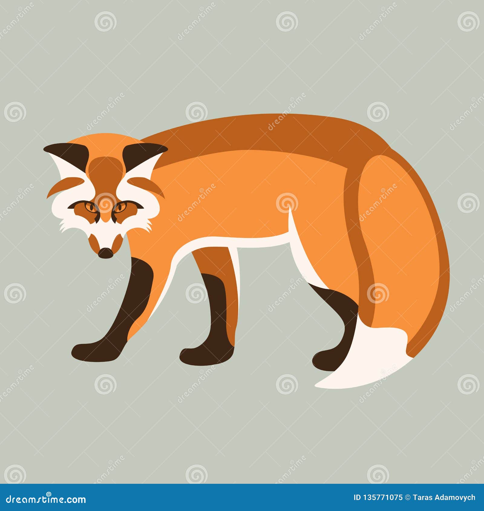 Fox Vector Illustration , Flat Style ,profile Stock Vector ...