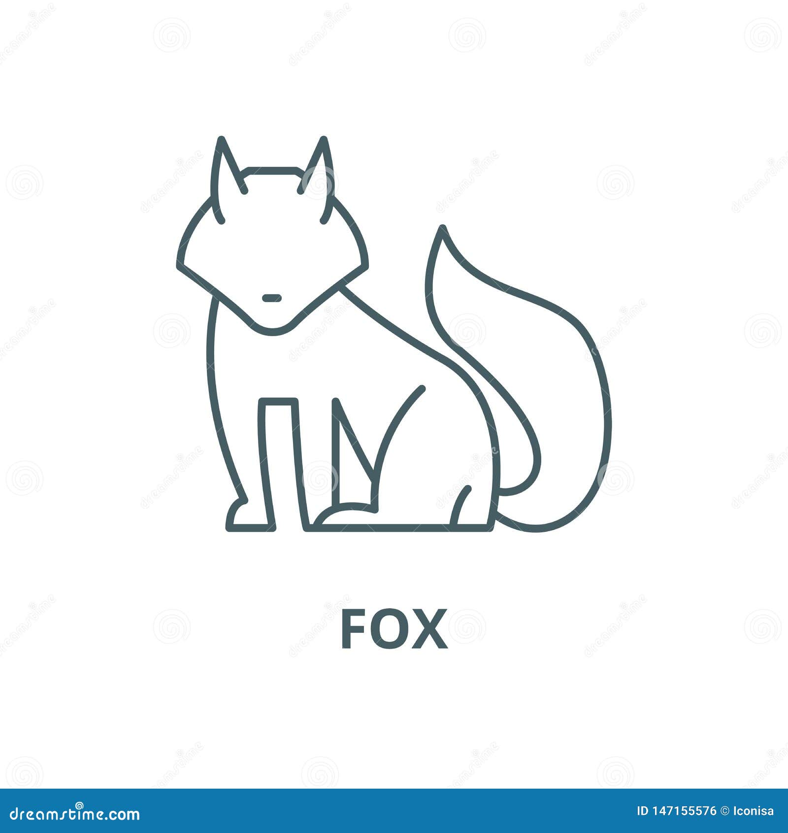 Fox Vector Line Icon, Linear Concept, Outline Sign, Symbol Stock Vector ...