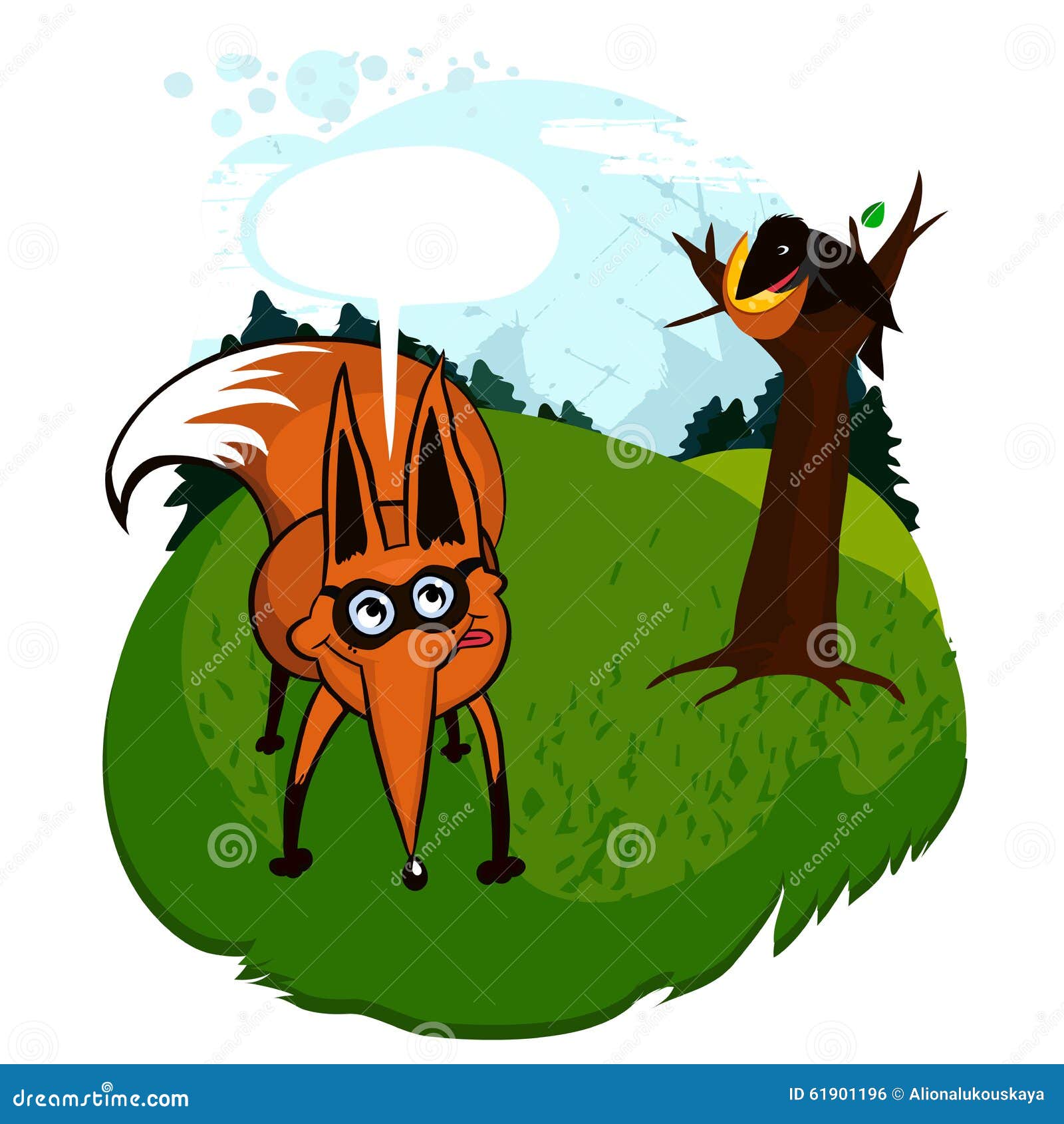 Crow And Cheese Cartoon Vector | CartoonDealer.com #76675021