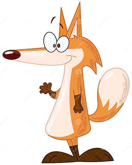 Fox waving stock vector. Illustration of funny, mascot - 42900636
