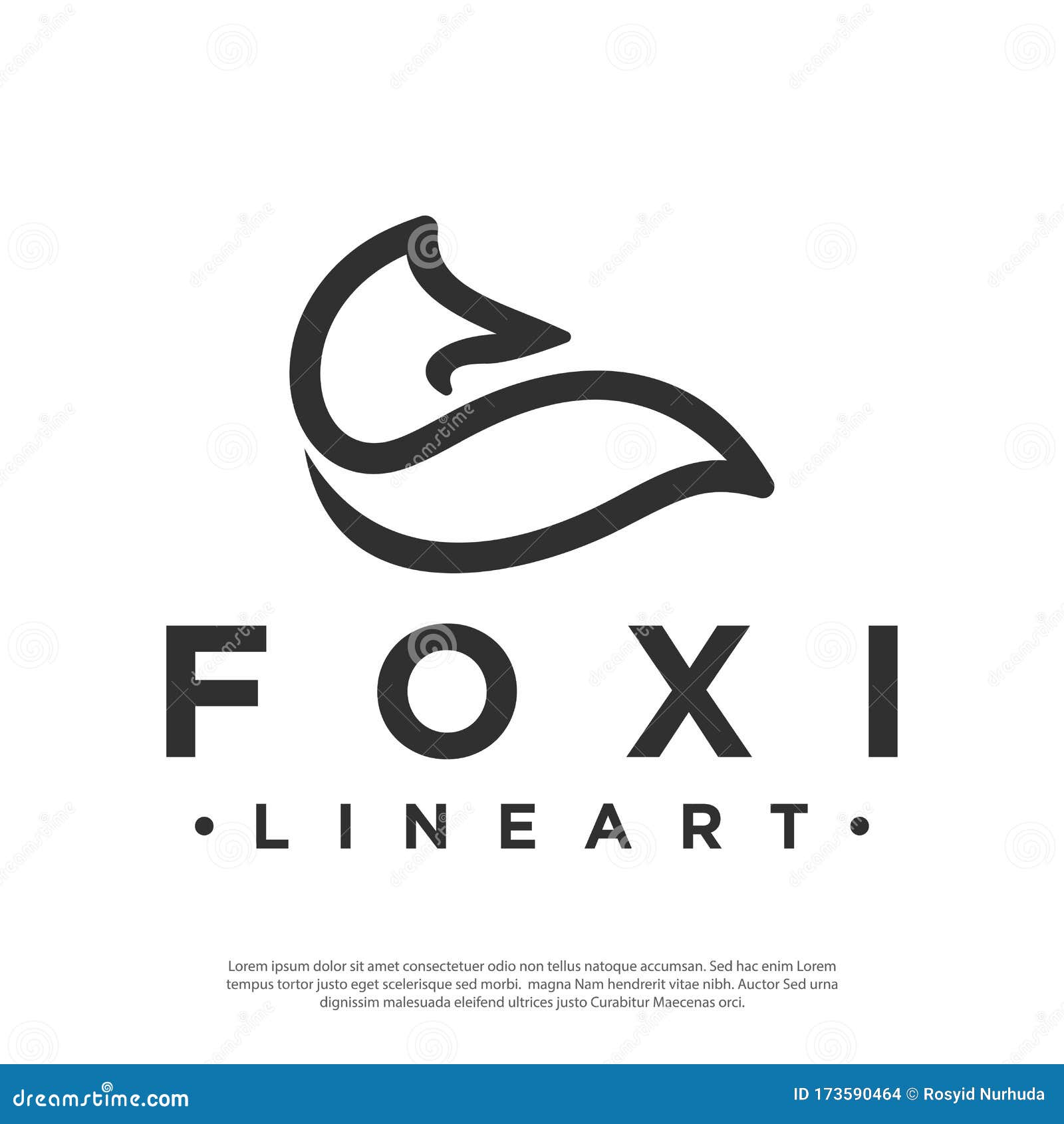 Fox or Wolf Vector Logo Line Art Style Stock Vector - Illustration of ...
