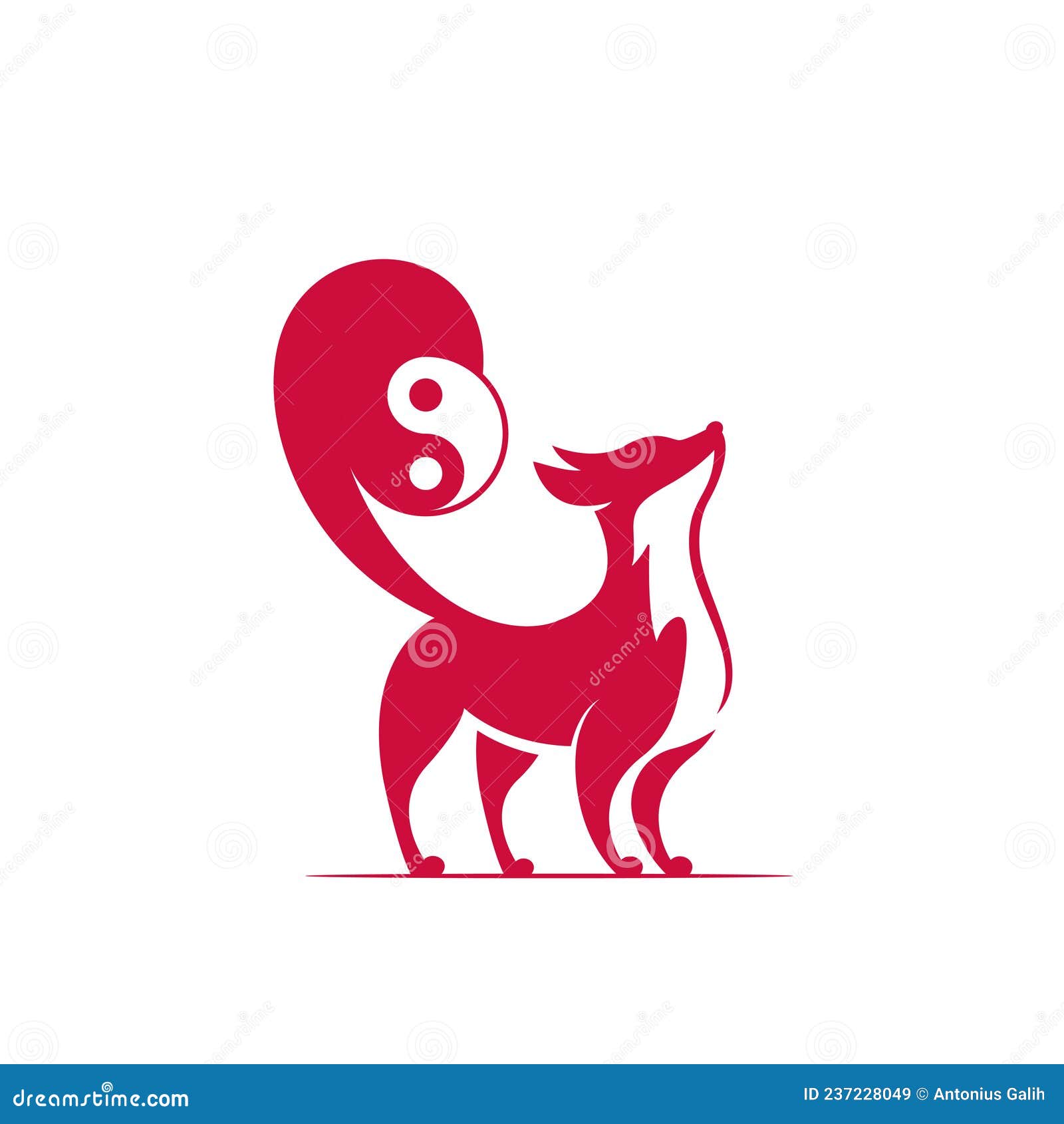 Fox with Yin and Yang Designs Template, Fox Design Concept, Logo ...