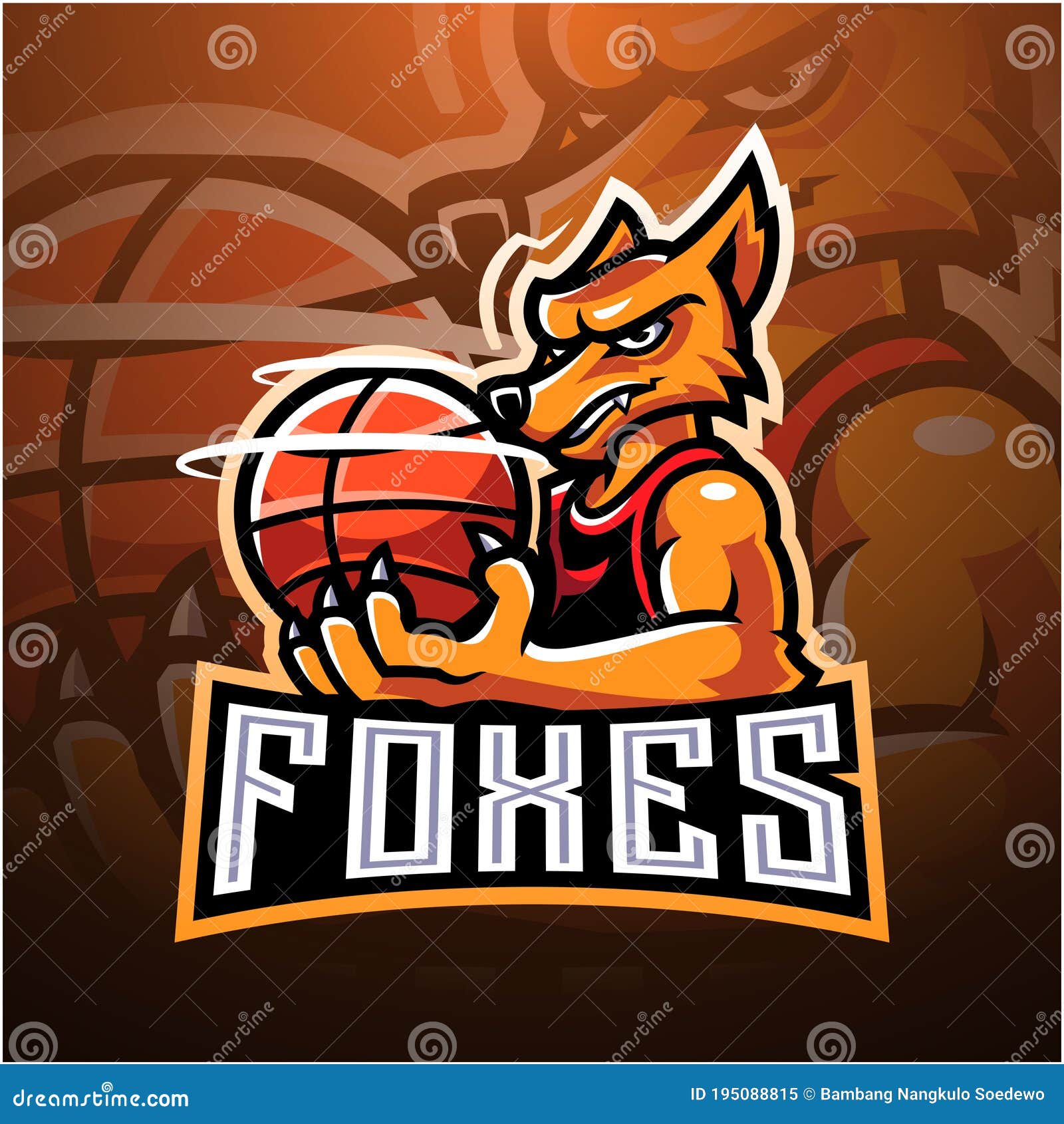 Foxes esport logo design stock vector. Illustration of power - 195088815