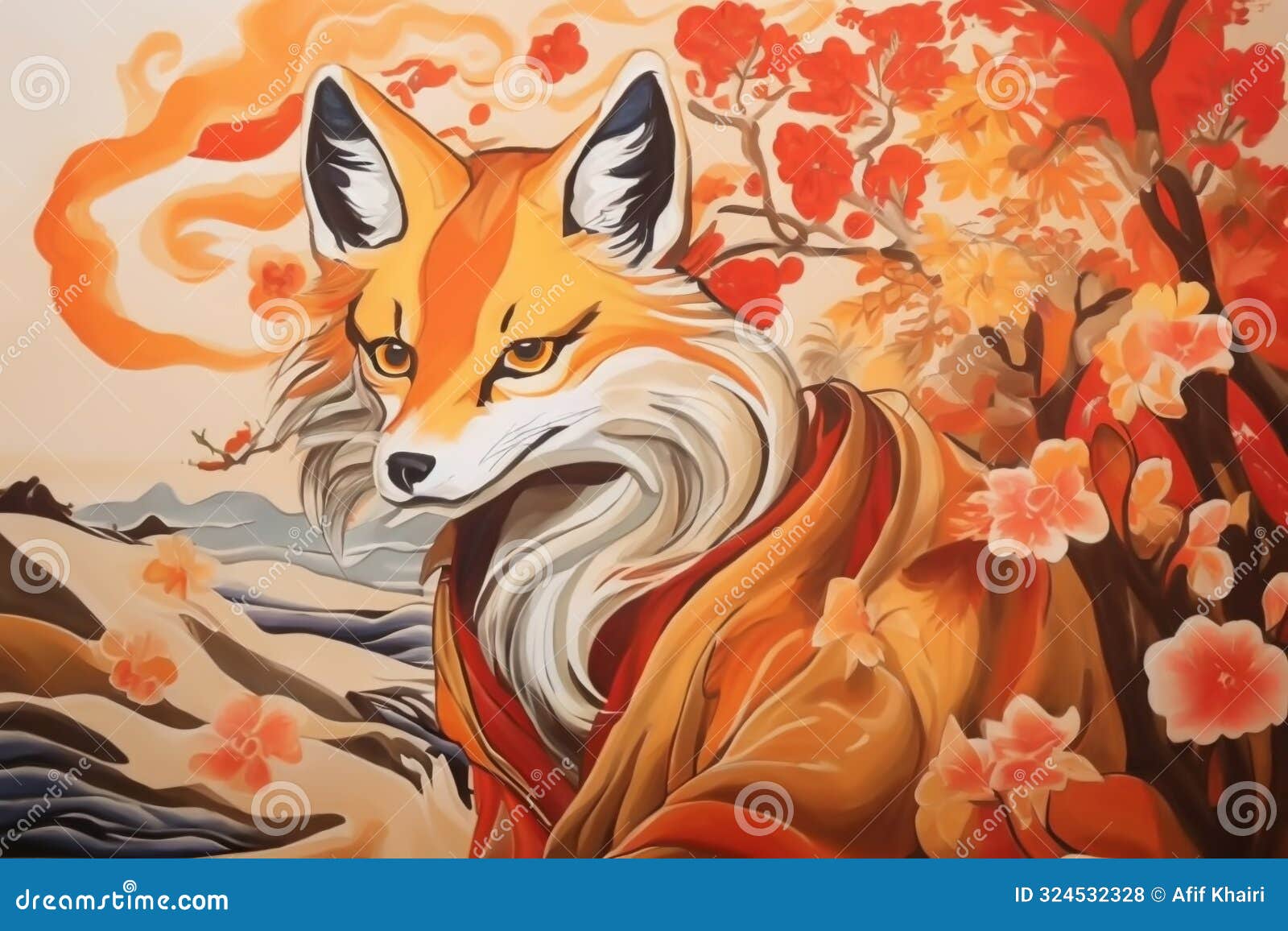 Foxfire Chronicles: Secrets of the Kitsune. Stock Illustration ...