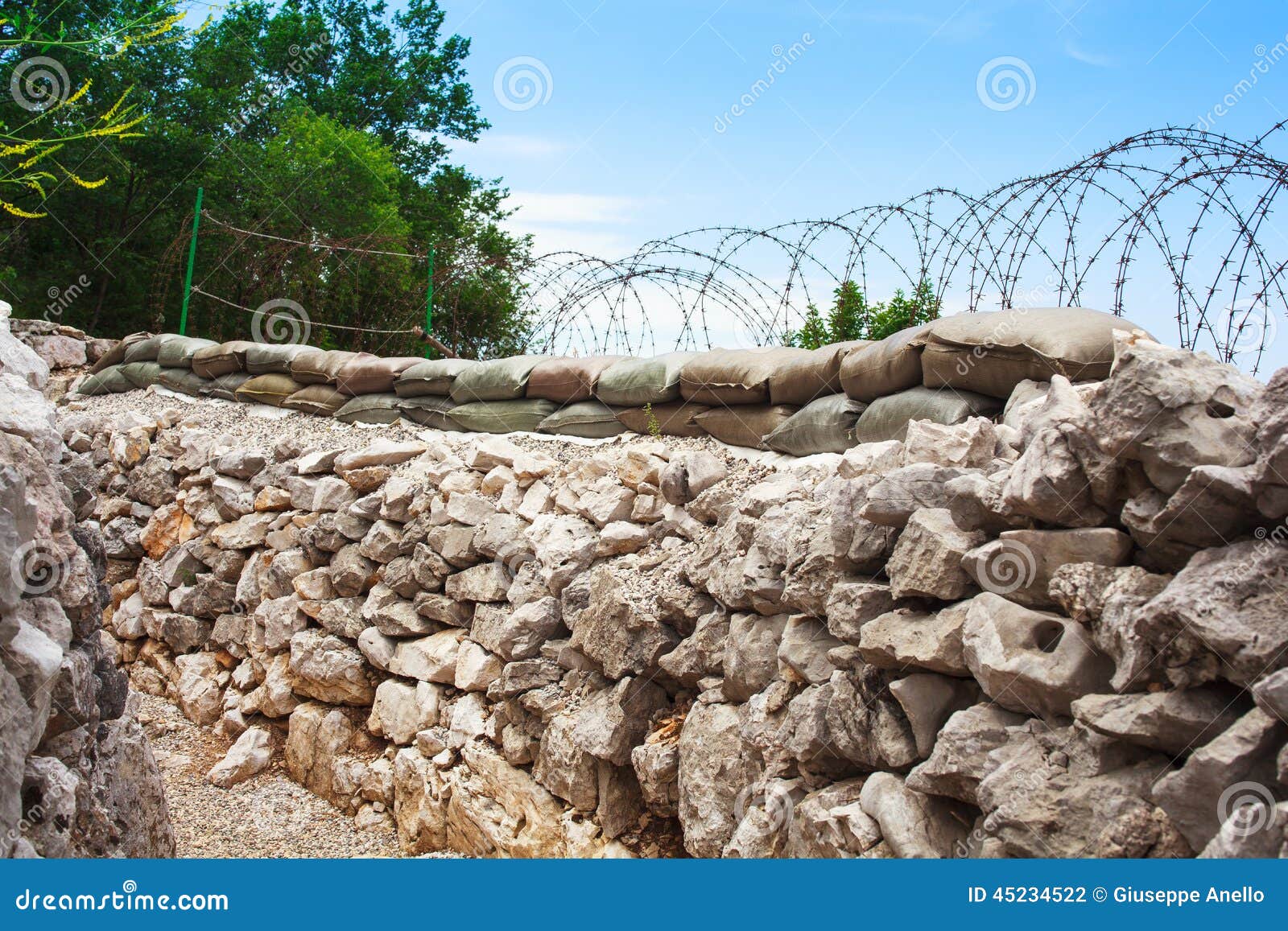 Foxhole, World War One stock photo. Image of wire, dugout - 45234522