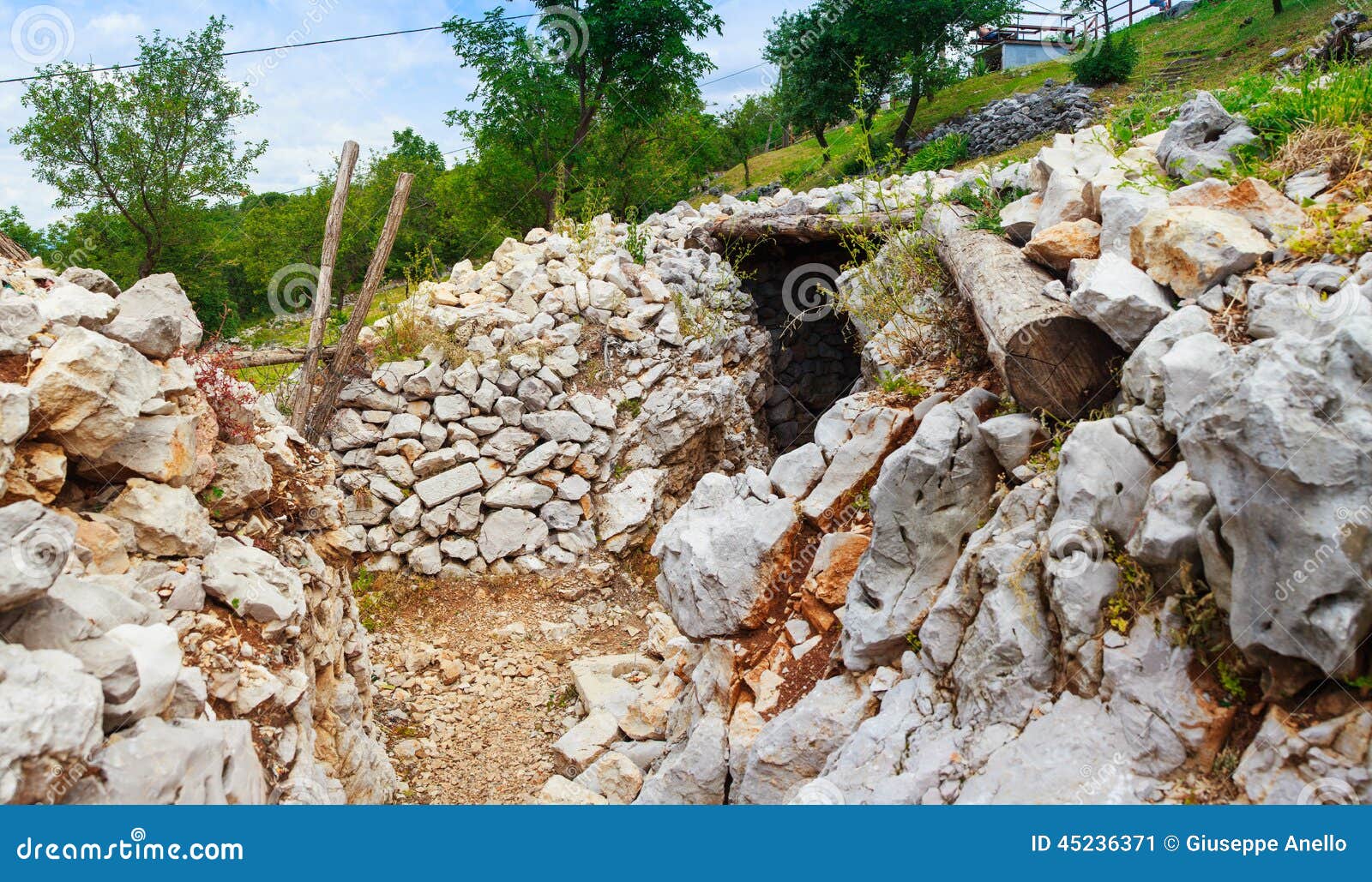 Foxhole, World War One stock image. Image of 1914, history - 45236371