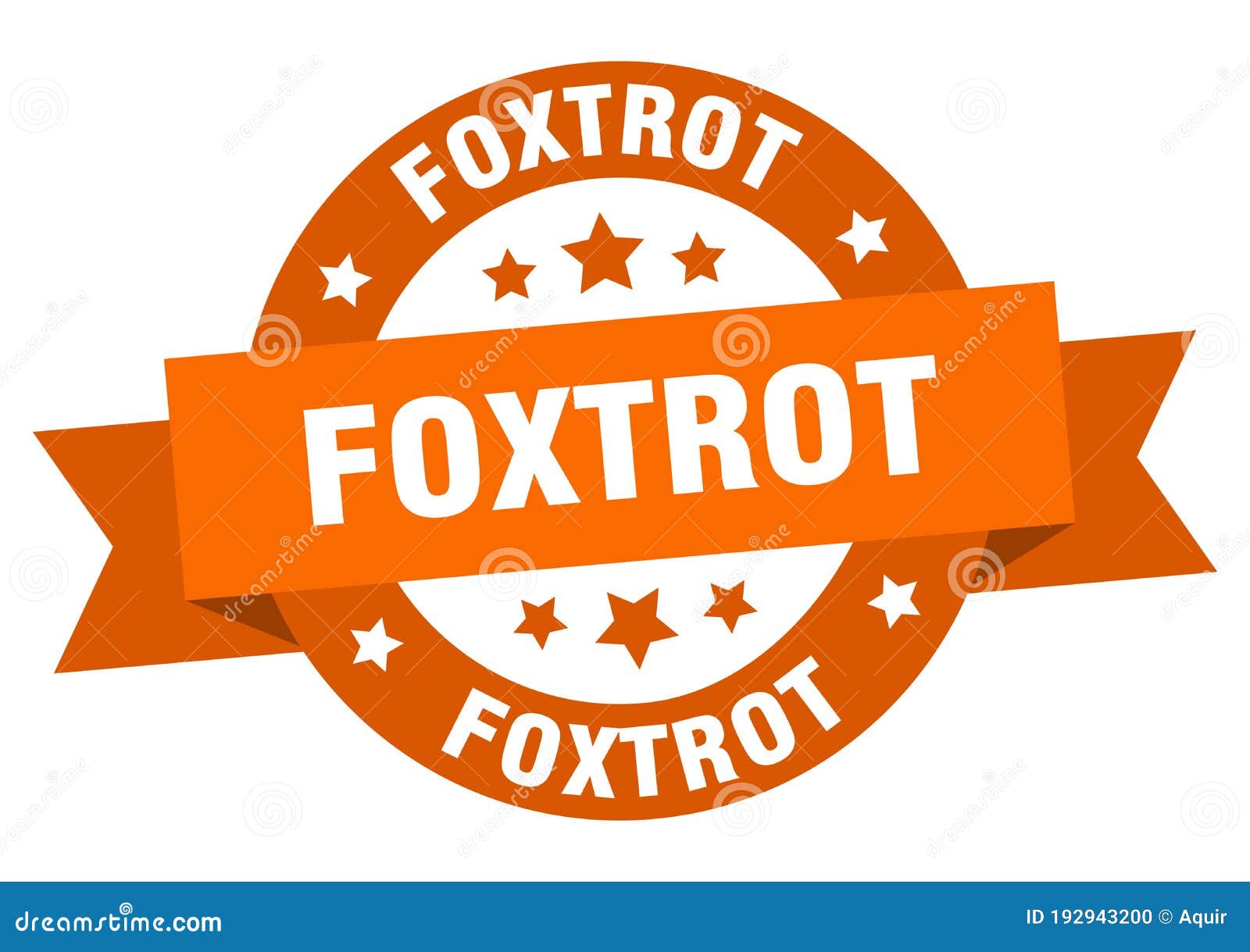 Foxtrot Round Ribbon Isolated Label. Foxtrot Sign Stock Vector ...