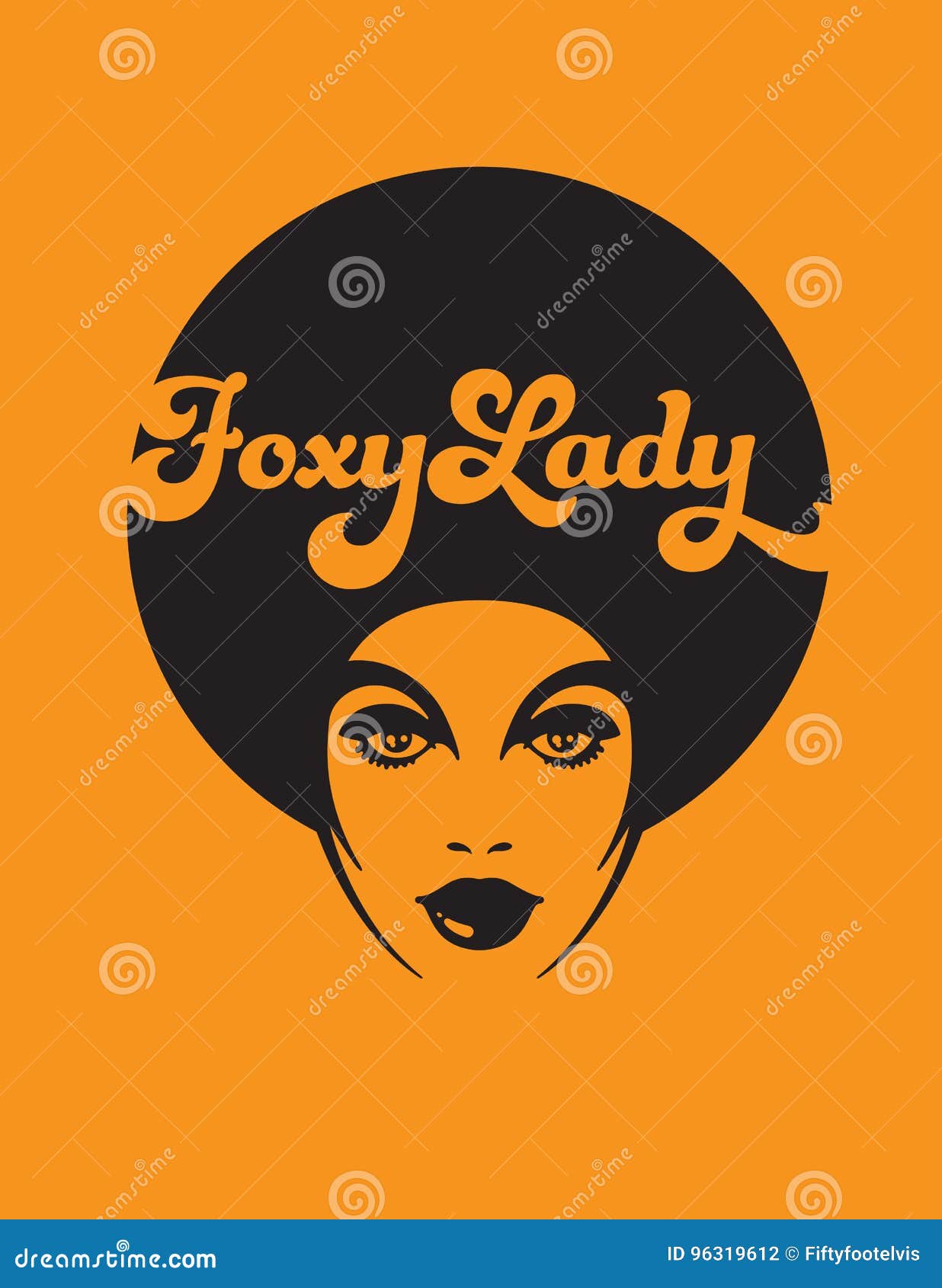 Foxy Dame Retro Illustration Vektor Abbildung - Illustration von orange ...
