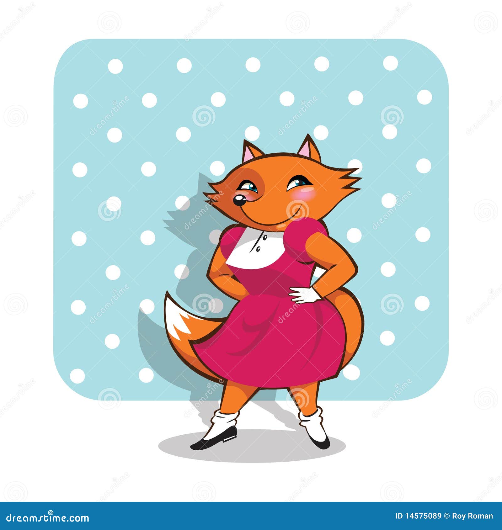 Foxy_girl stock vector. Illustration of poster, animal - 14575089