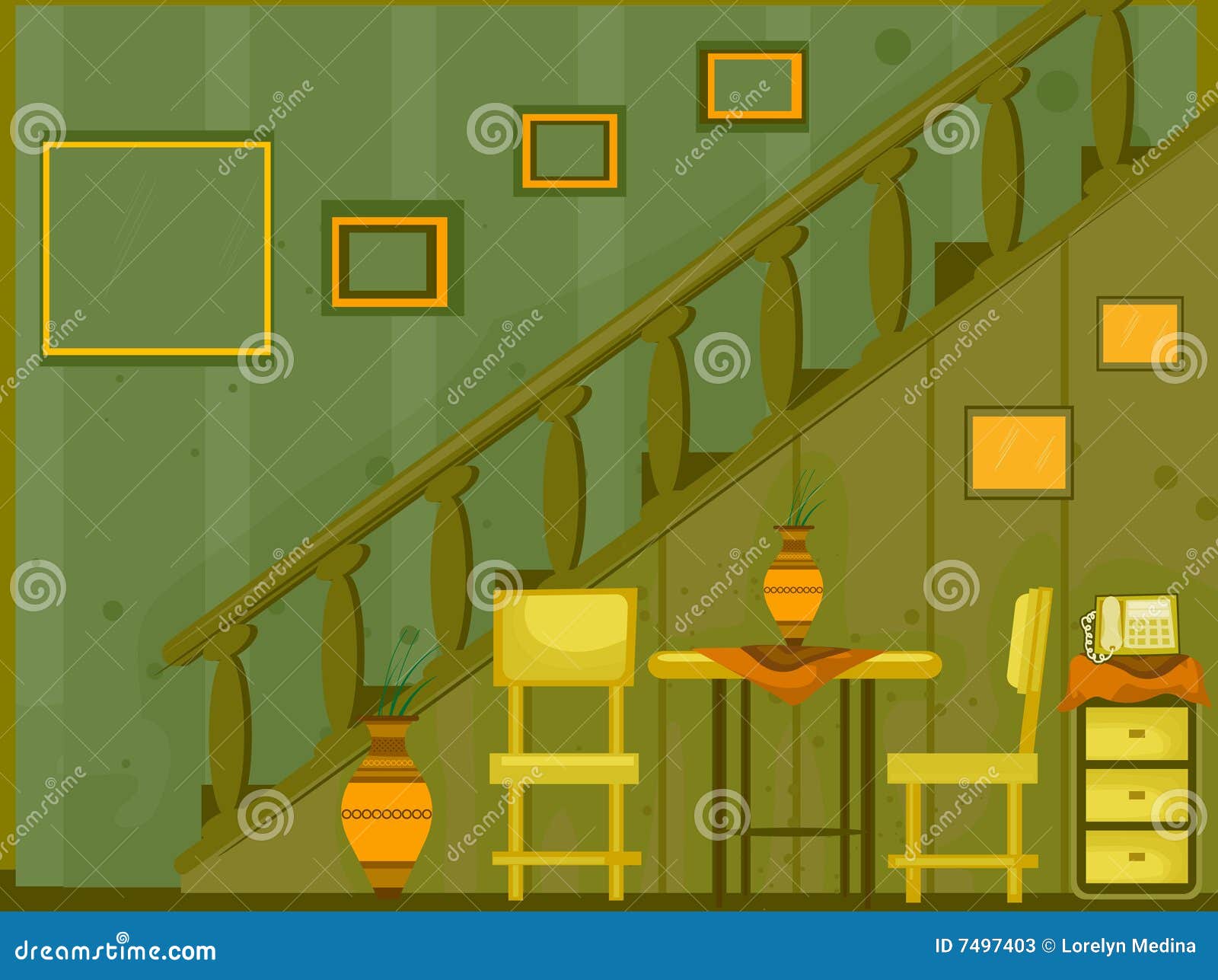 Foyer stock illustration. Illustration of architecture - 7497403