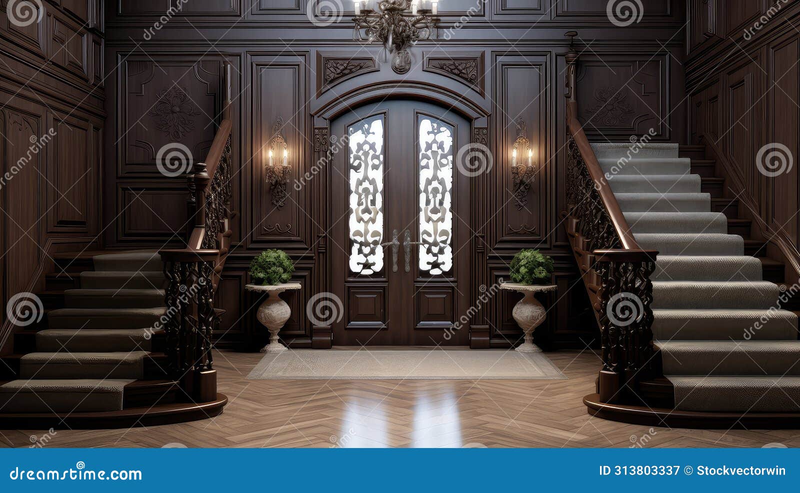 Foyer Home Front Door Interior Stock Illustration - Illustration of ...