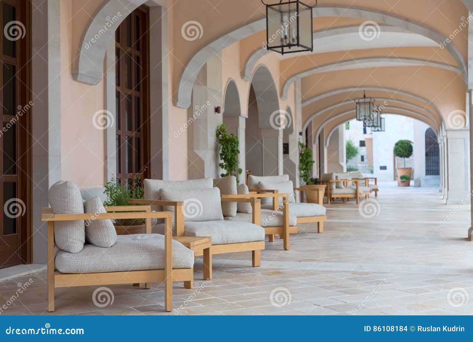 Foyer of the Hotel with Sofas Stock Photo - Image of front, beige: 86108184