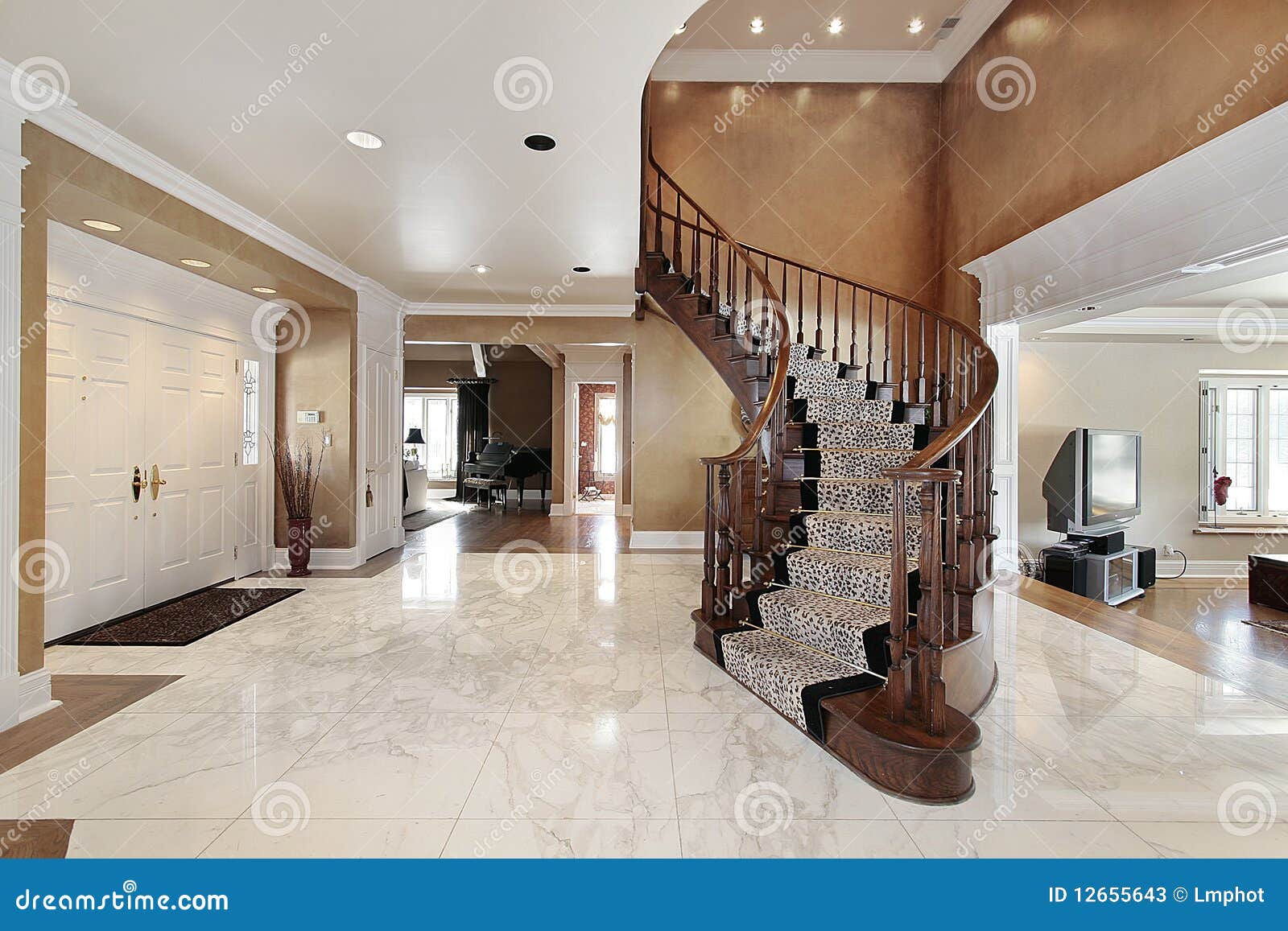 Foyer in luxury home stock image. Image of luxury, furnishings - 12655643