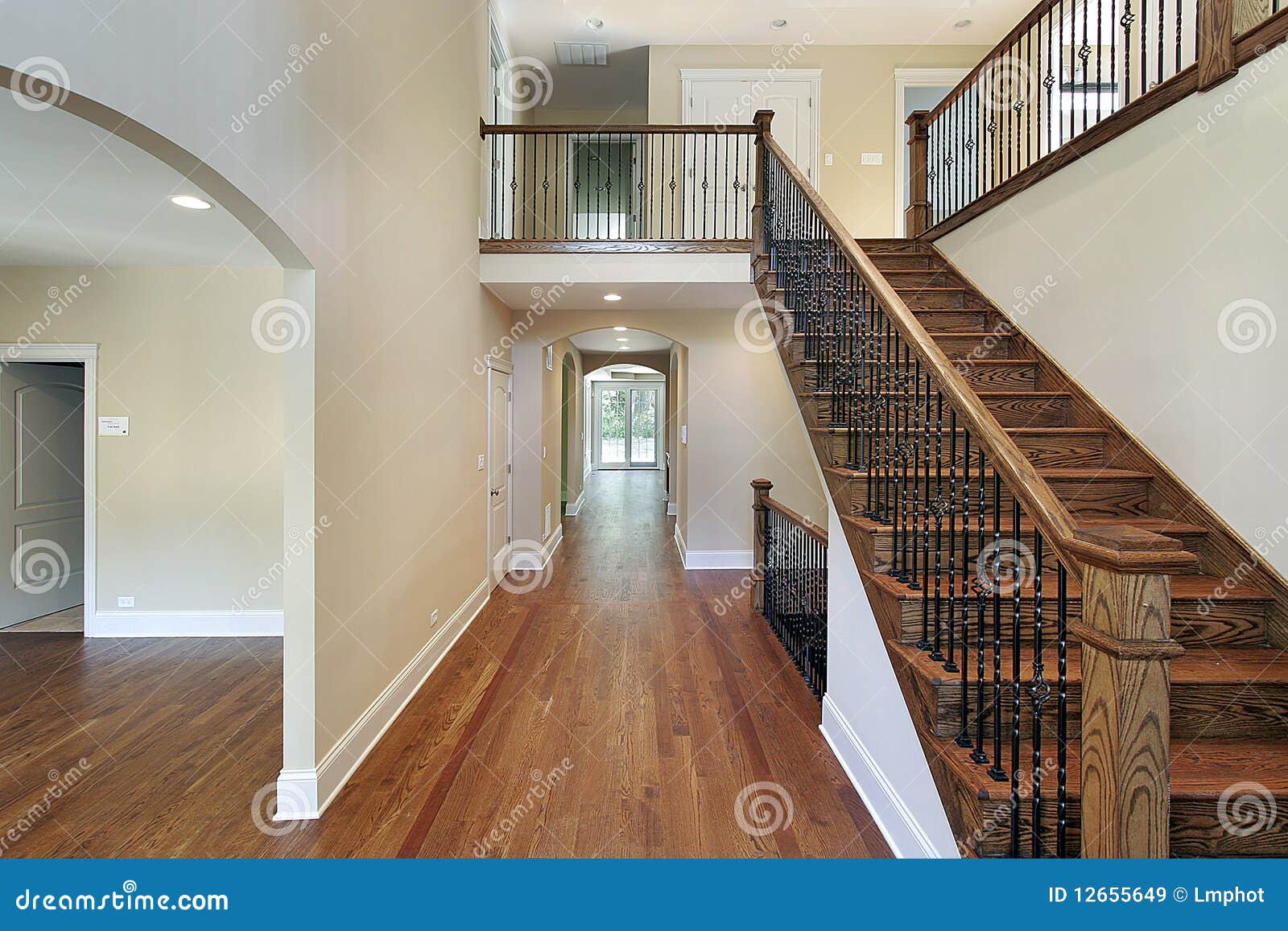 Foyer in New Construction Home Stock Image - Image of furniture, living ...